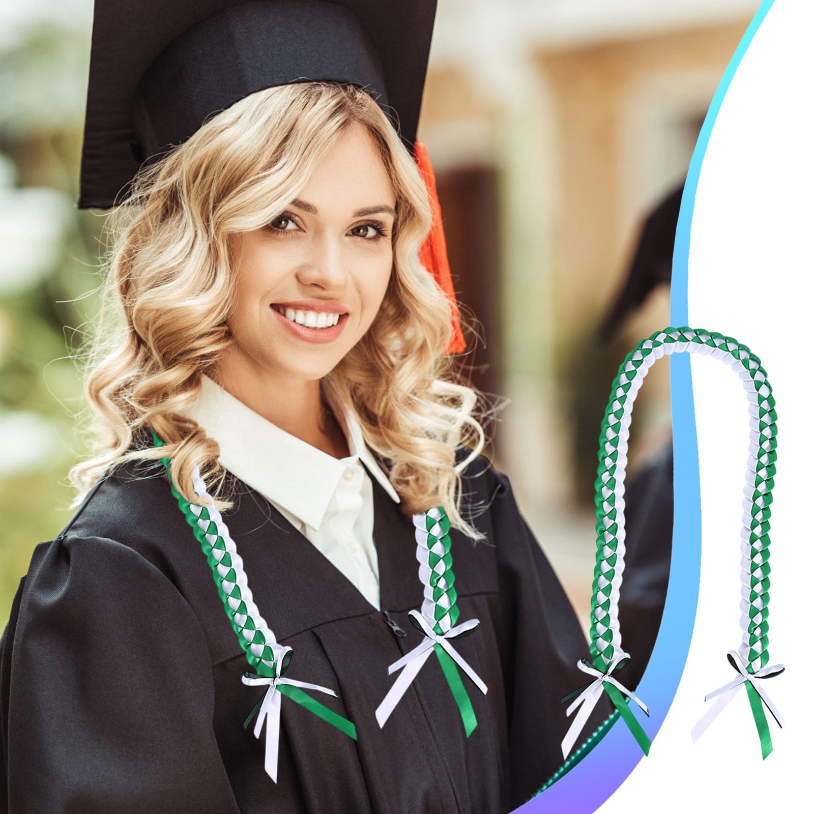 Vrorvz Graduation Ribbon Lei Necklace with Adjustable Woven Design for ...