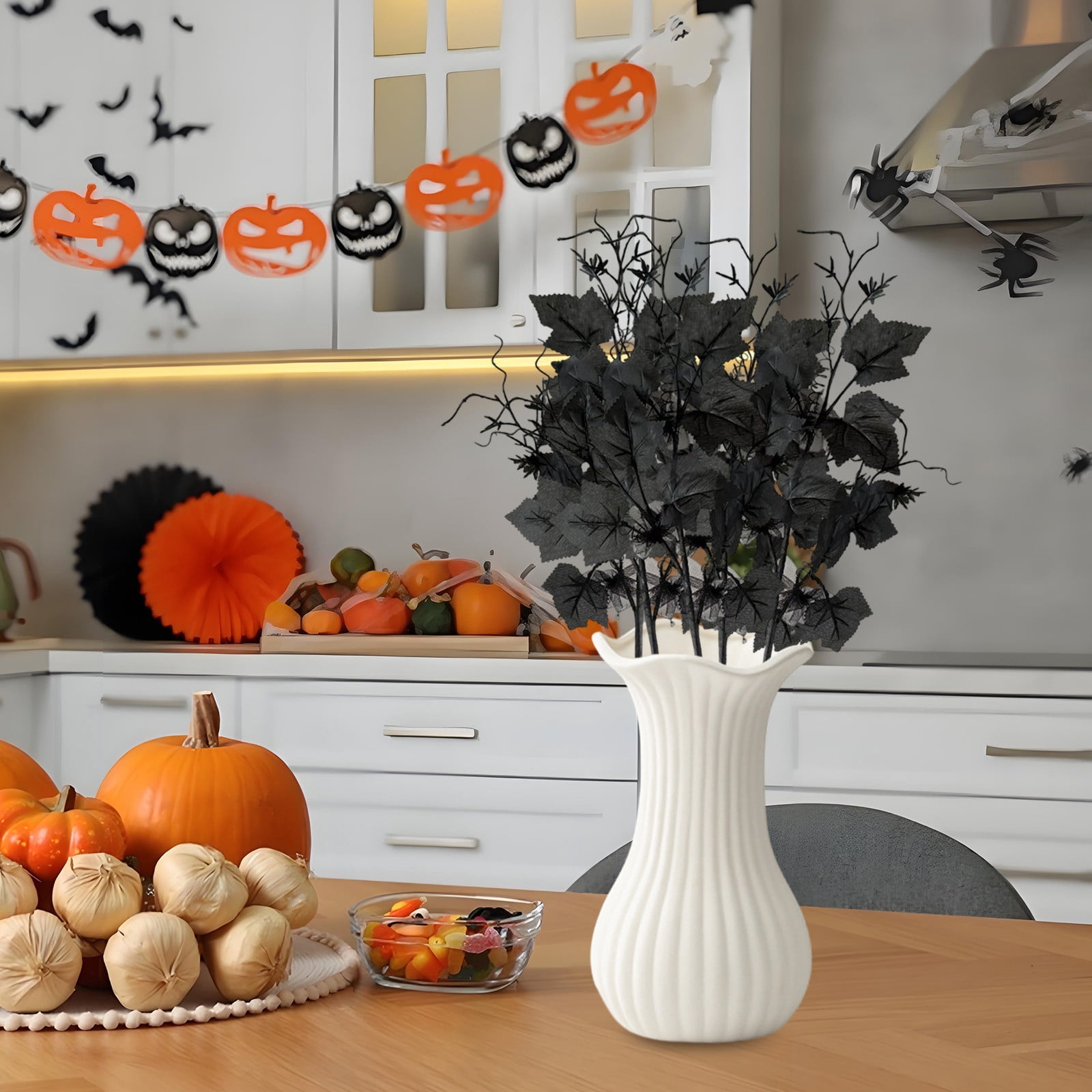 Vrorvz Halloween Decorations Indoor Black Maple Leaf Cuttings with ...