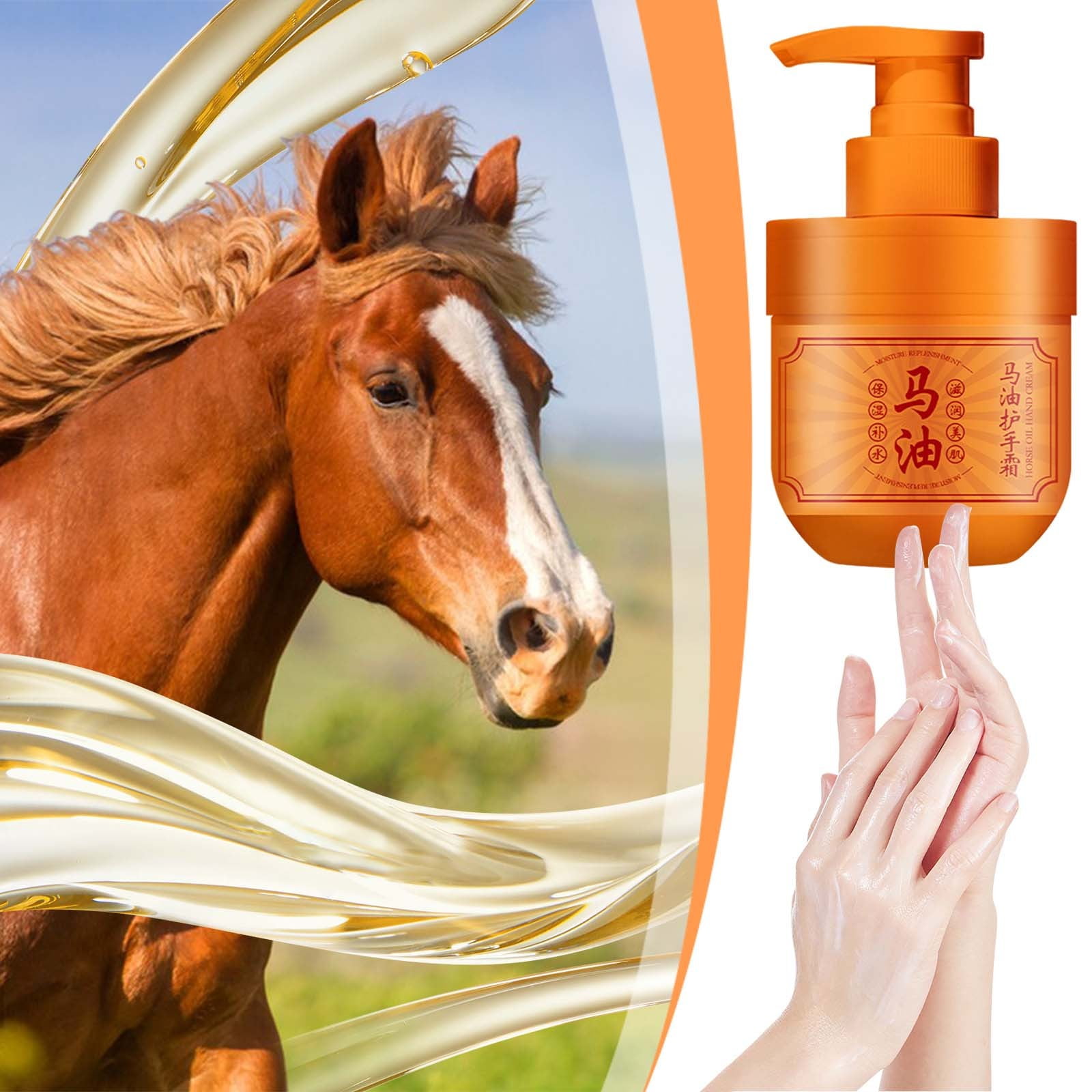 Vrorvz Horse Oil Hand Cream 10.6oz Deep Moisturizing Nourishing for Soft Hands,Fast Absorbing ...