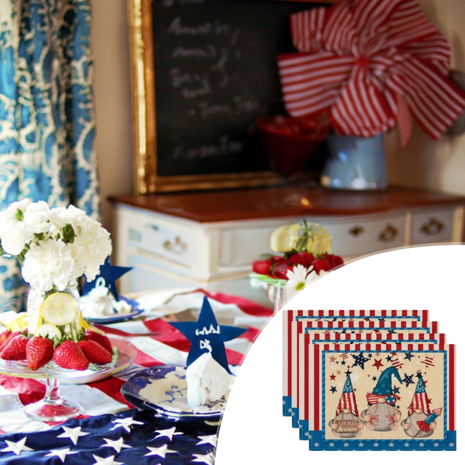 Vrorvz Independence Day Placemats Set for Vacation Home Kitchen ...