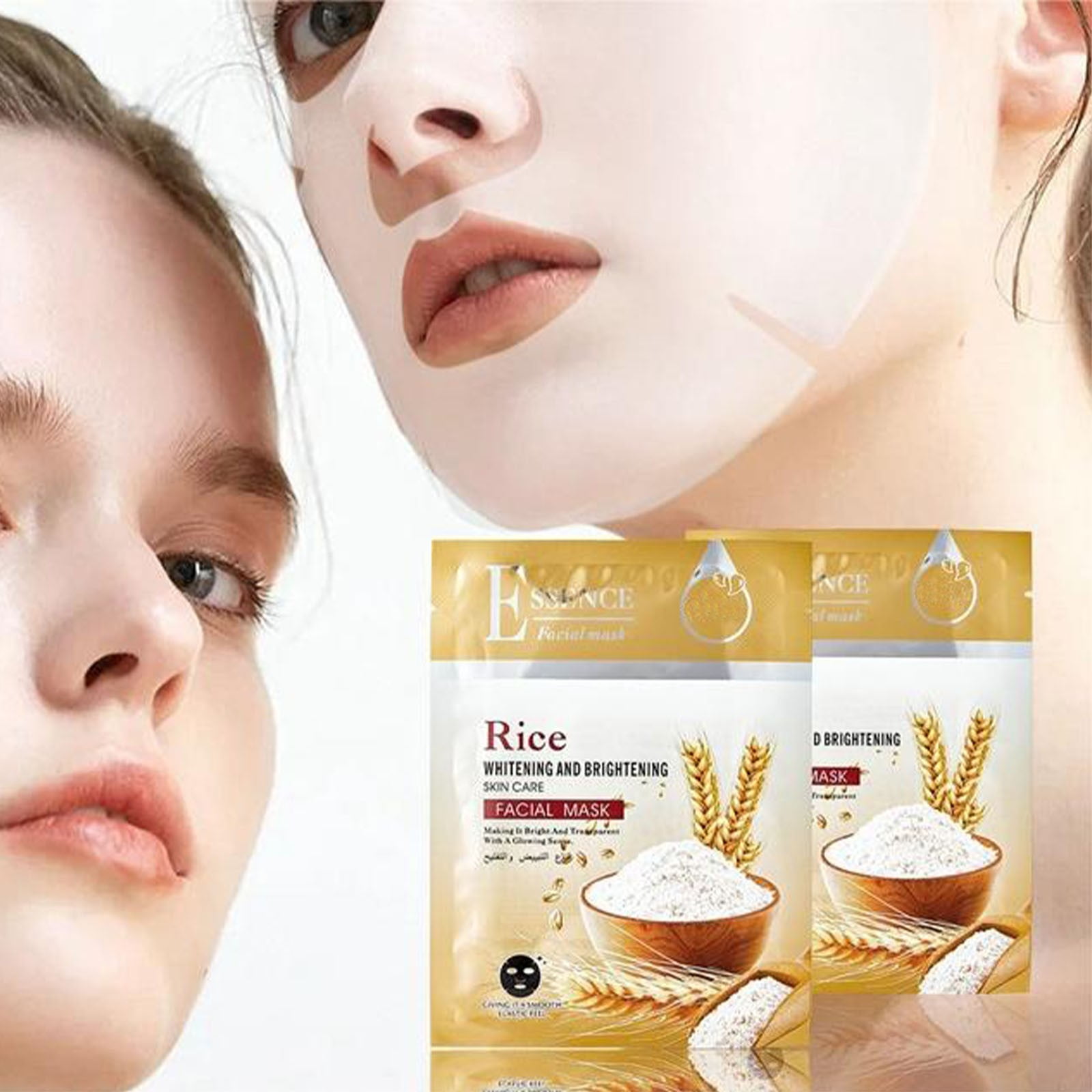 Vrorvz Instant Brightening and Moisturizing Rice Facial Mask 10 Pack ...