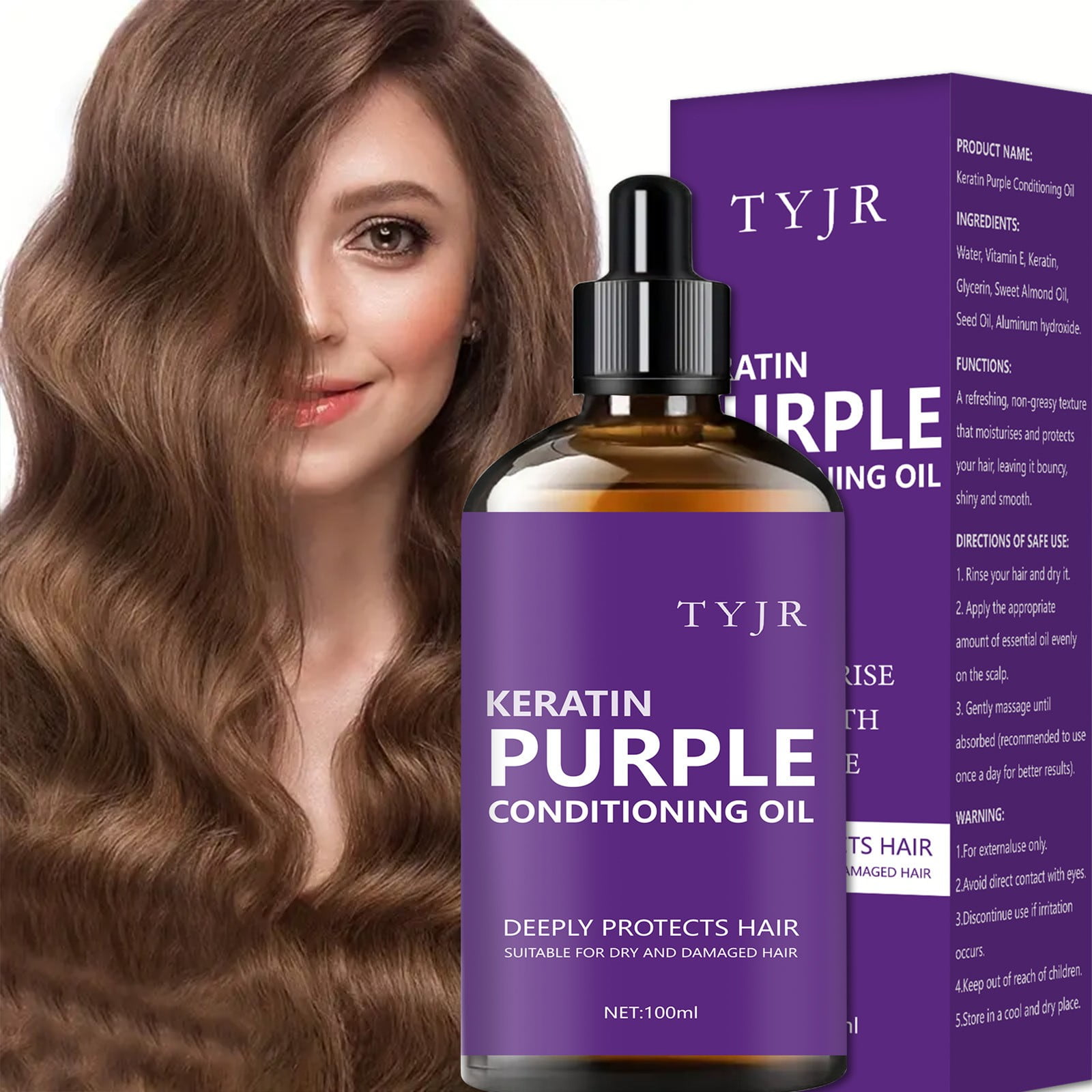 Vrorvz Keratin Based Hair Care Oil 3.4 fl oz Nourishing No Rinse ...