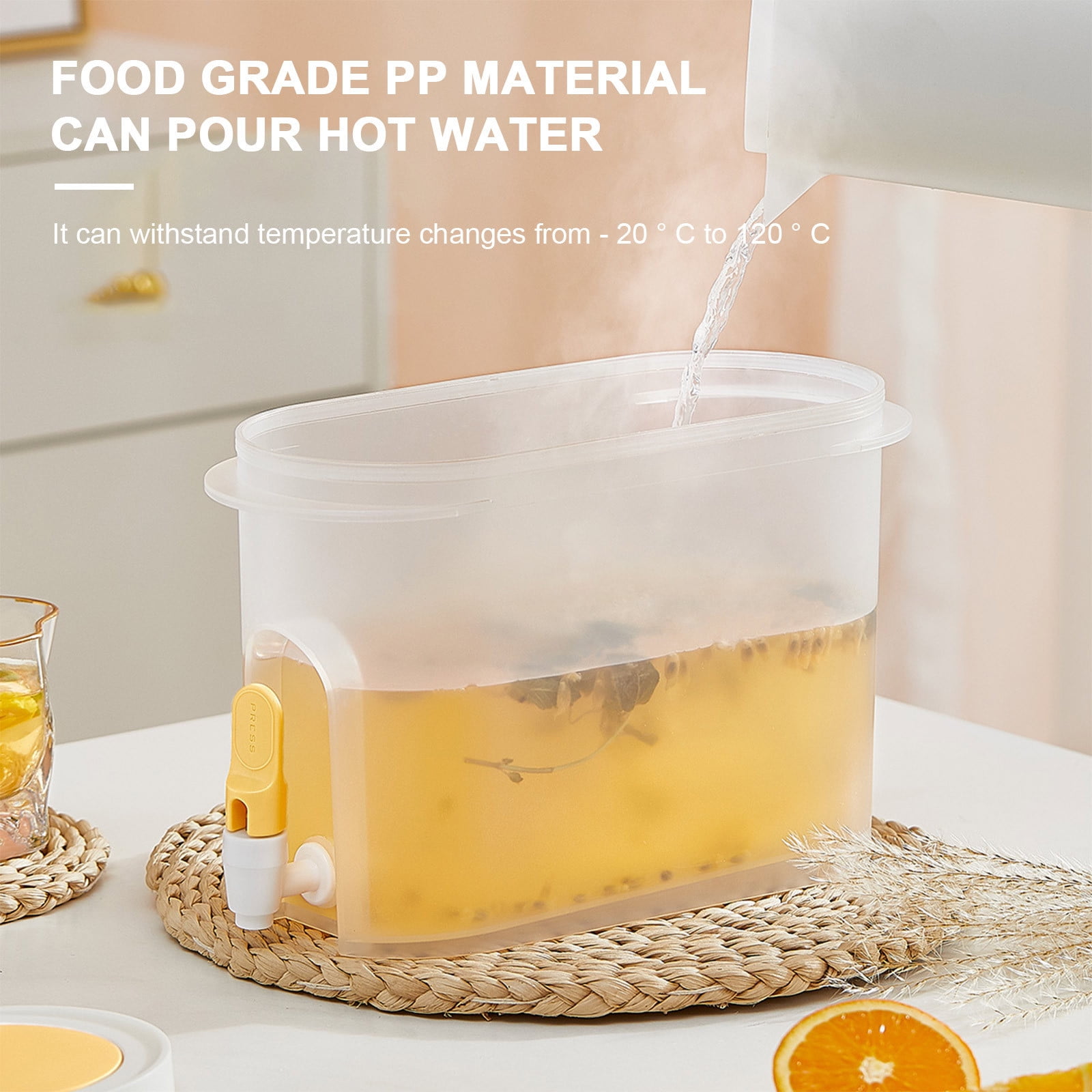 Vrorvz Large Capacity 3.9 Liter Refrigerator Beverage Dispenser with ...