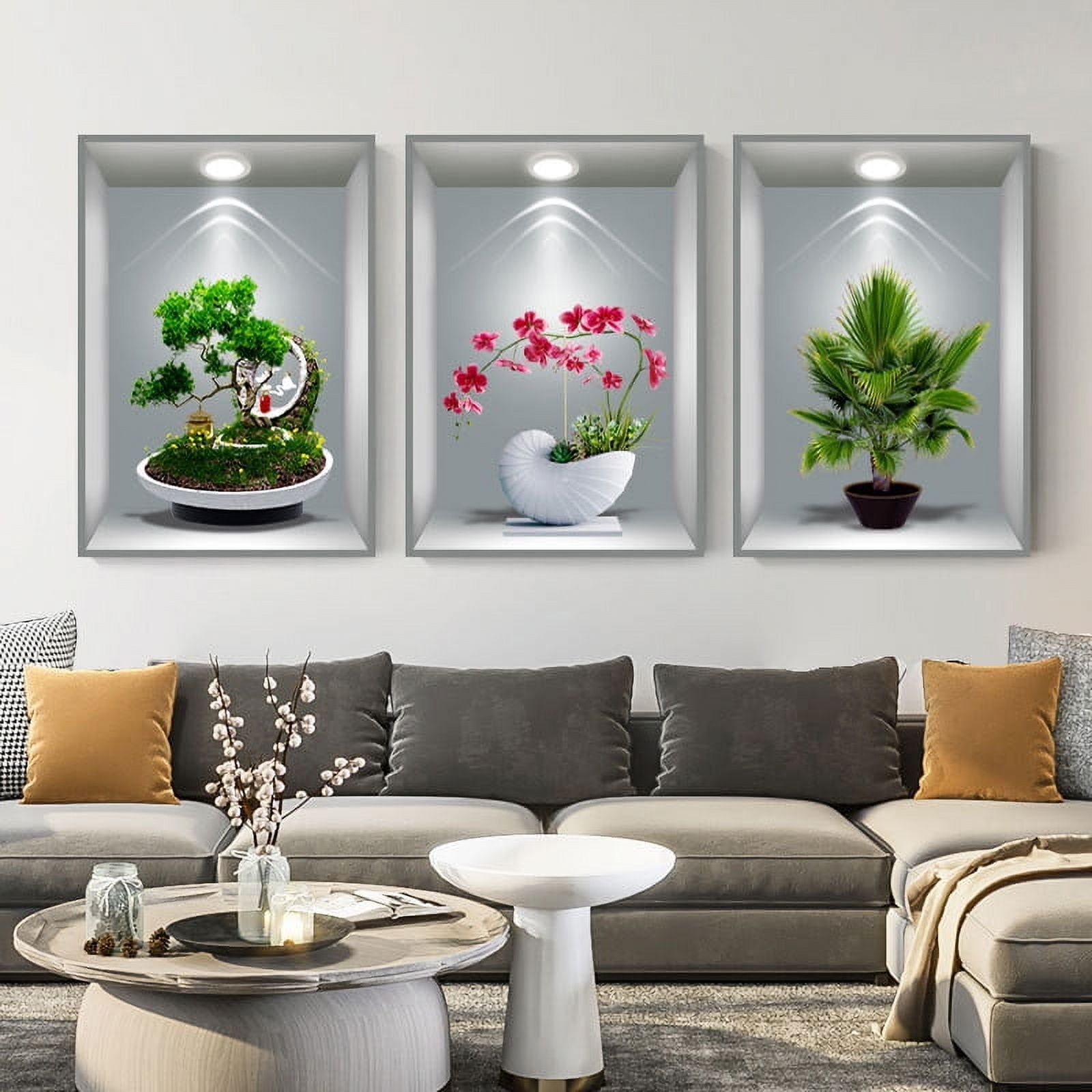 Vrorvz Lifelike 3D Wall Plant and Flower Mural Decals for Hotel and ...