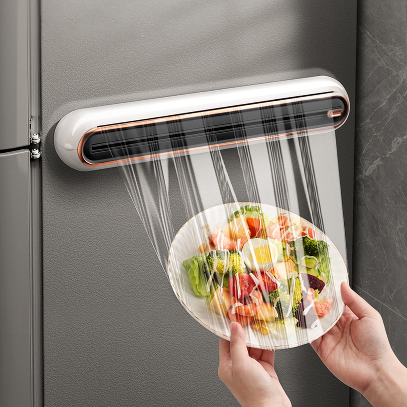 Vrorvz Magnetic Wall Mounted Food Grade Kitchen Cling Film Cutter with ...