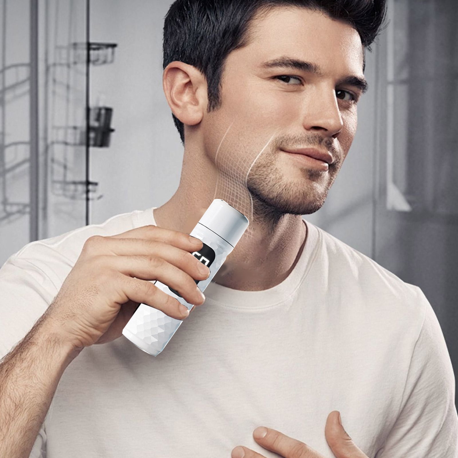 Vrorvz Men's Portable Digital Display Shaver Type C Rechargeable ...