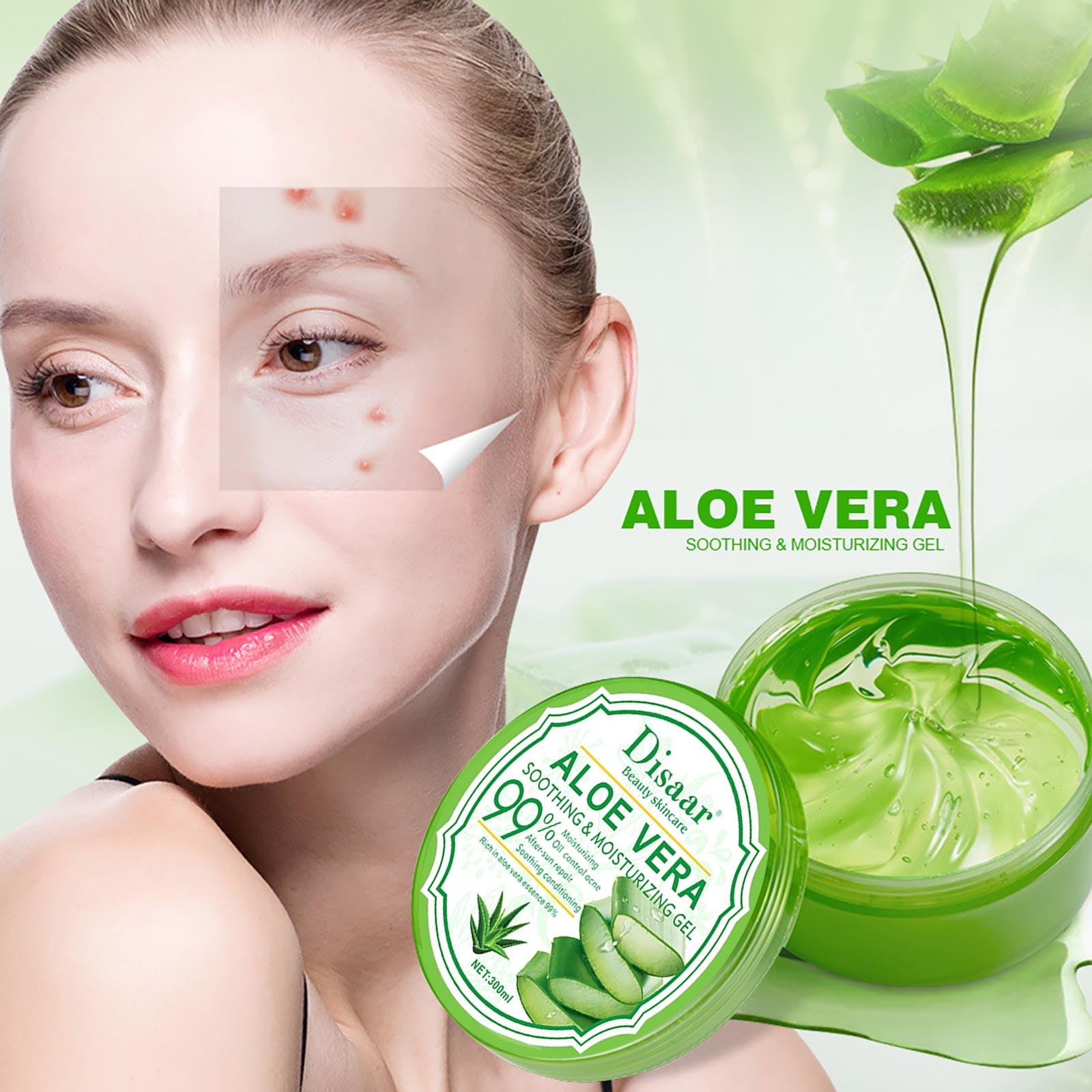 Vrorvz Moisturizing Aloe Gel 300ML for Hydration,Sunburn Relief Skin ...