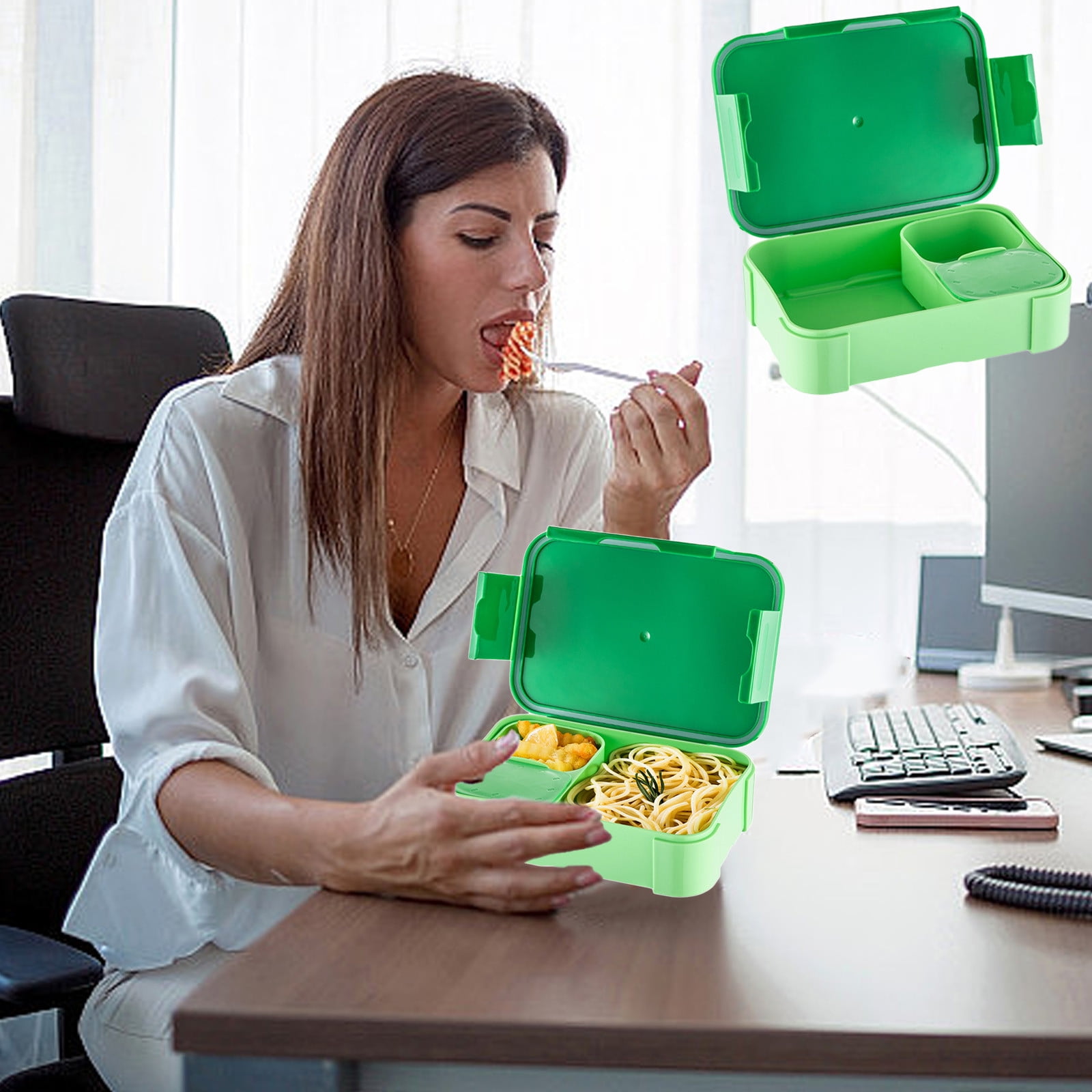 Vrorvz Portable Microwaveable Lunch Box with Compartment Sealed for ...