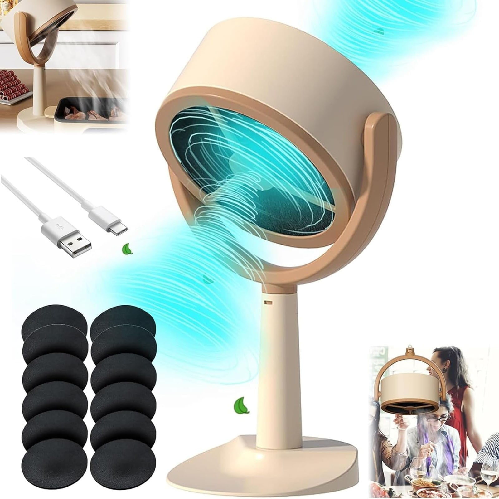 Vrorvz Portable Rechargeable Kitchen Extractor Hood with Strong Suction ...