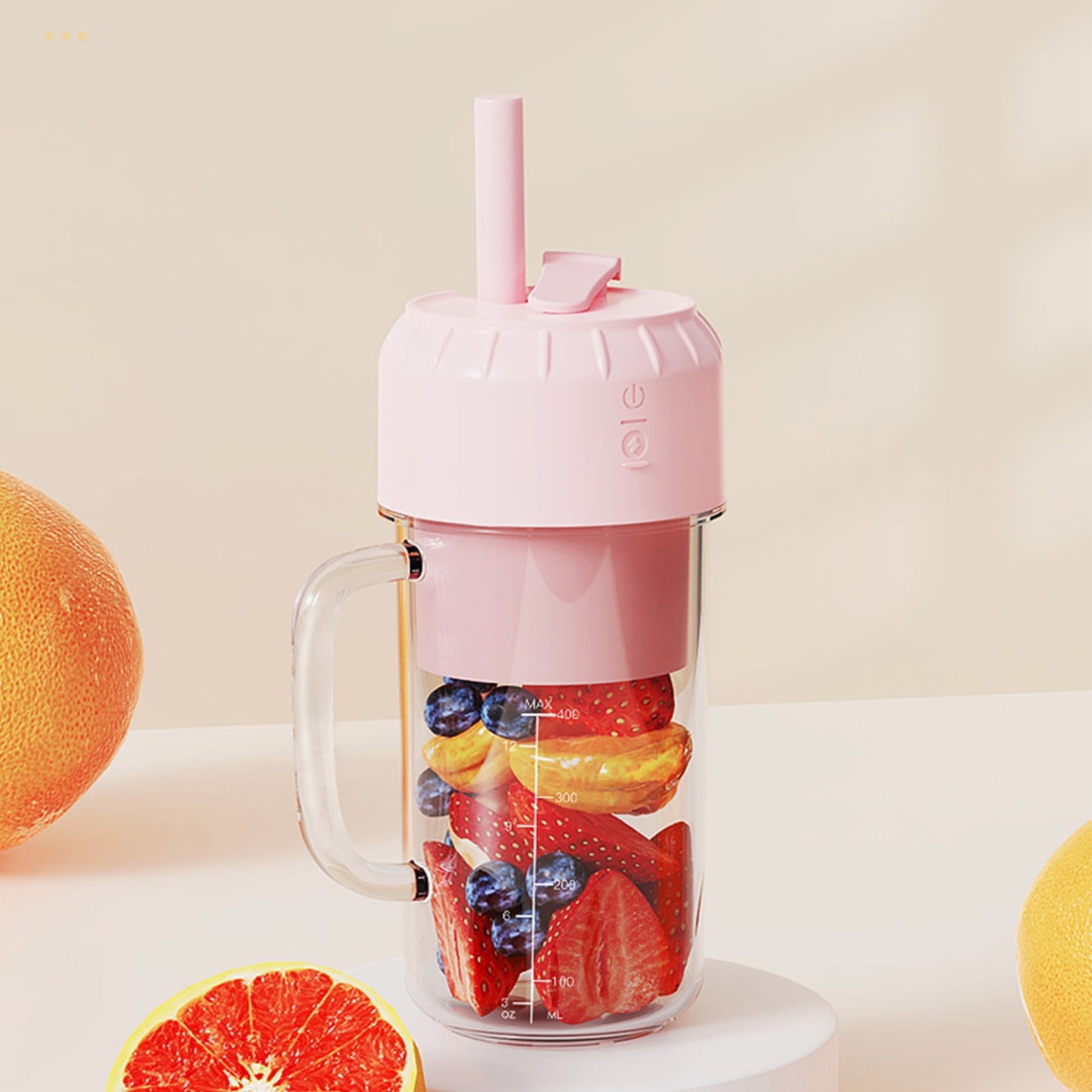 Vrorvz Portable USB Rechargeable Fresh Fruit Juicer with Safety Lock ...