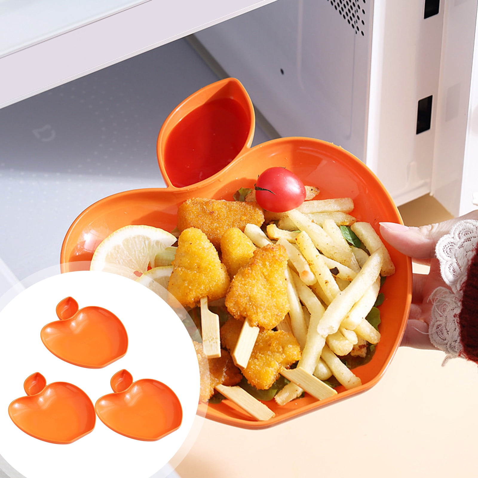 Vrorvz Reusable Lightweight Dinner Plates Set of 3 Dishwasher Microwave ...