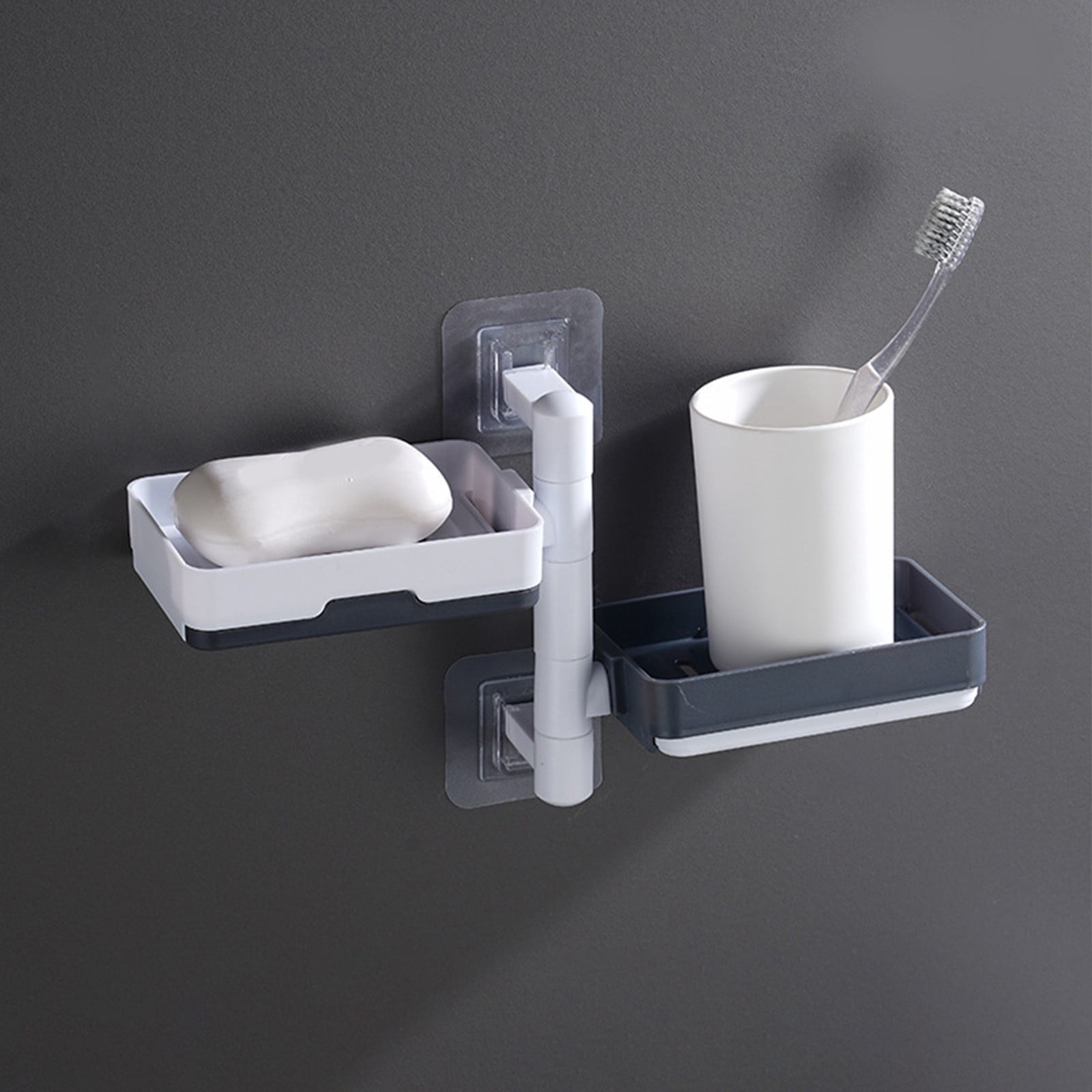 Vrorvz Self Adhesive Wall Mounted Soap Box with 360 Degree Rotatable ...