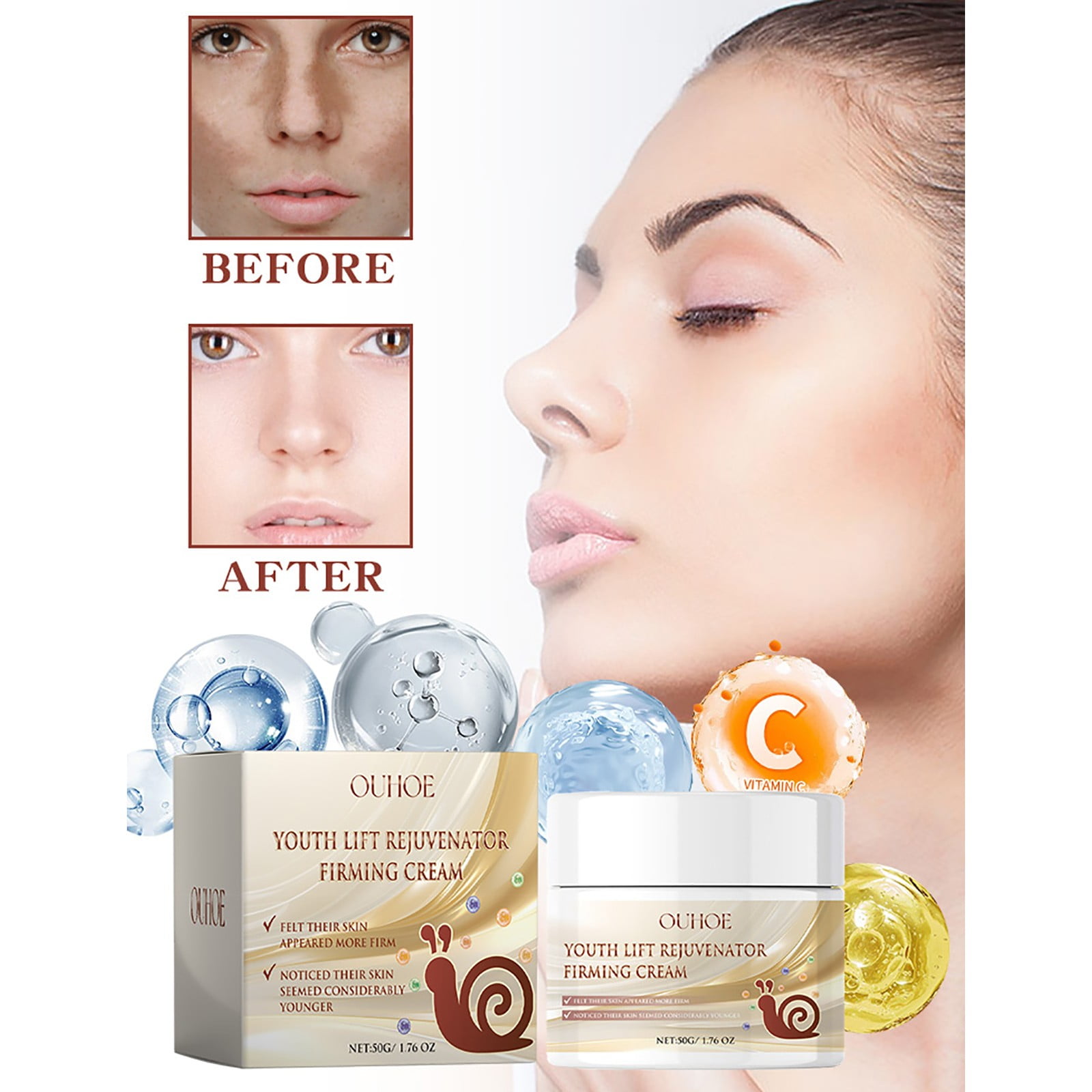 Vrorvz Skin Firming Cream with Hyaluronic for Elasticity Youthful Skin,Deep Nourishment Soothing ...