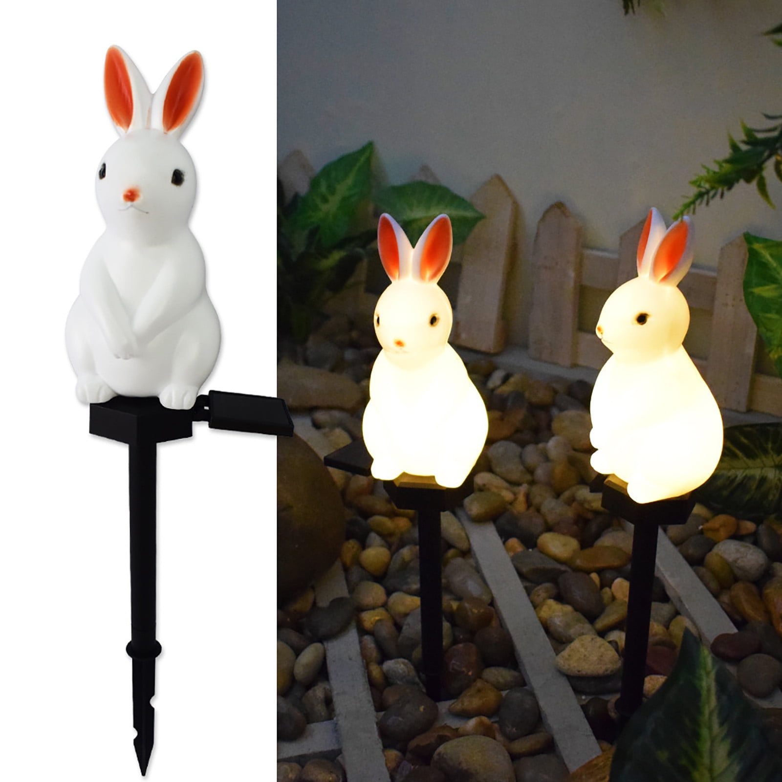 Vrorvz Solar-Powered Easter Bunny Garden Lights Outdoor Waterproof ...