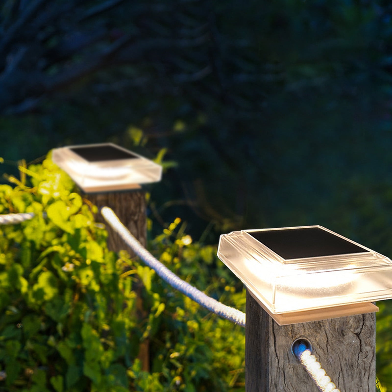 Vrorvz Solar Powered Outdoor Pillar Light Waterproof Fence Garden Light ...