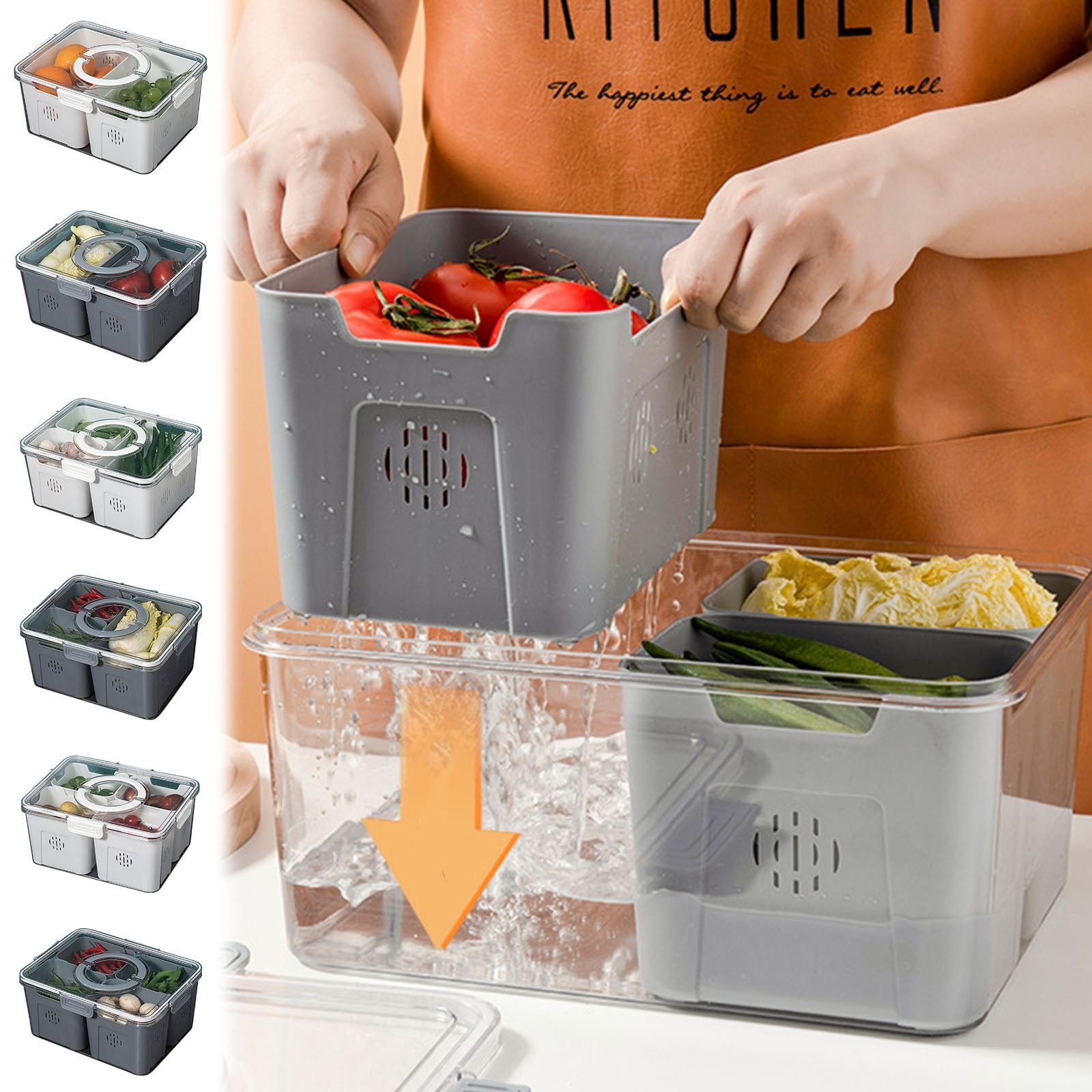 Vrorvz Stackable Refrigerator Organizer Bins with Lids for Food Storage ...