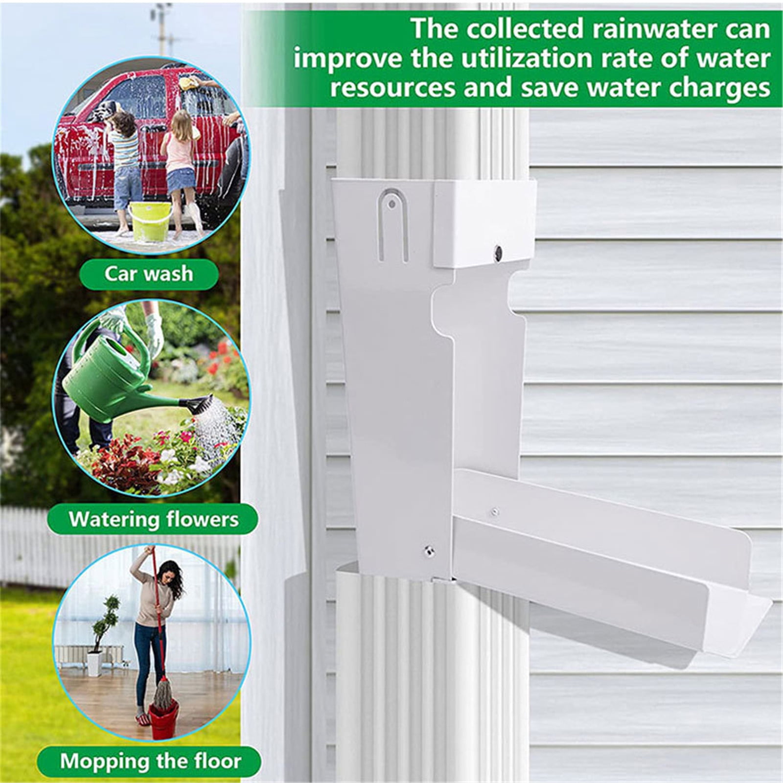 Vrorvz Stainless Steel Rainwater Collection System Kit with Downspout ...