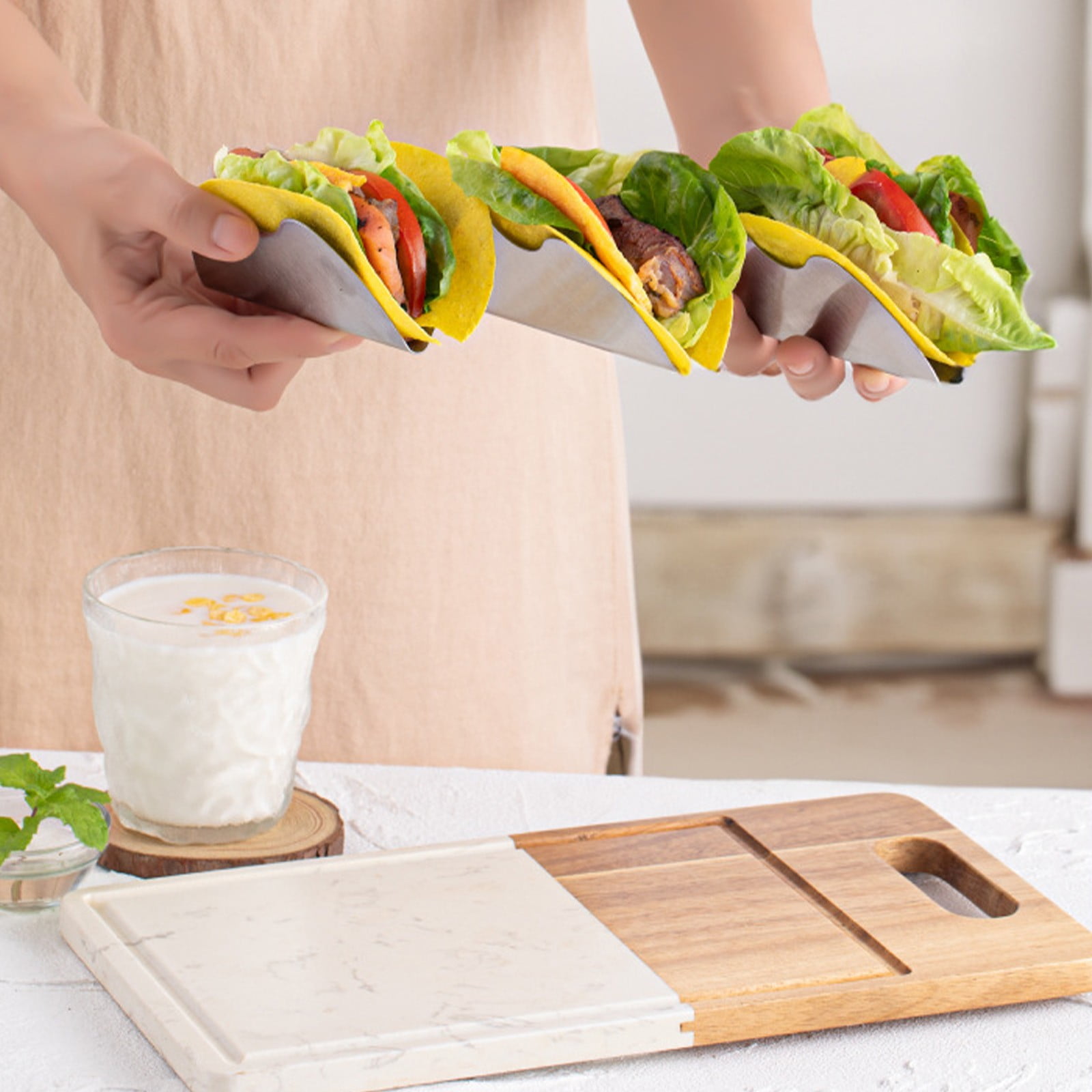 Vrorvz Stainless Steel Taco Maker with Design for Easy Use and Enhanced ...