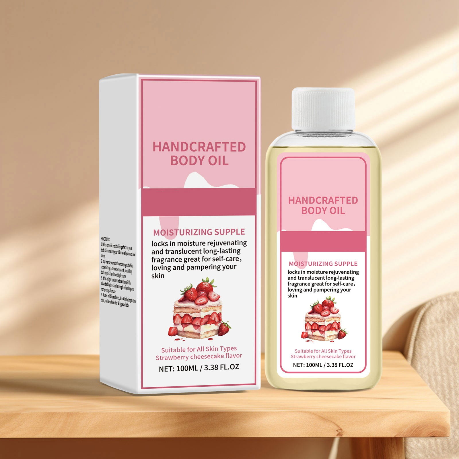 Vrorvz Sweet Strawberry Aroma Body Oil 3.4 fl oz with Natural Oil for ...