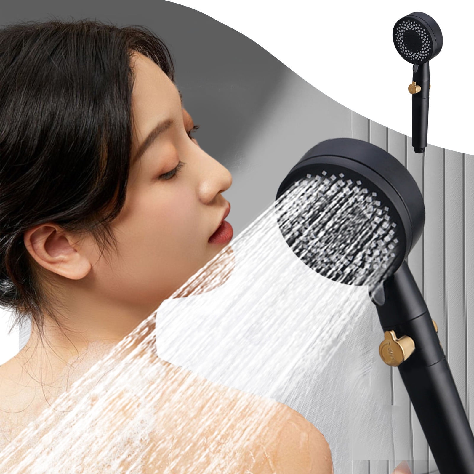 Vrorvz Turbo Shower Head with Water Heater Filter for Home Bath 5 Modes ...