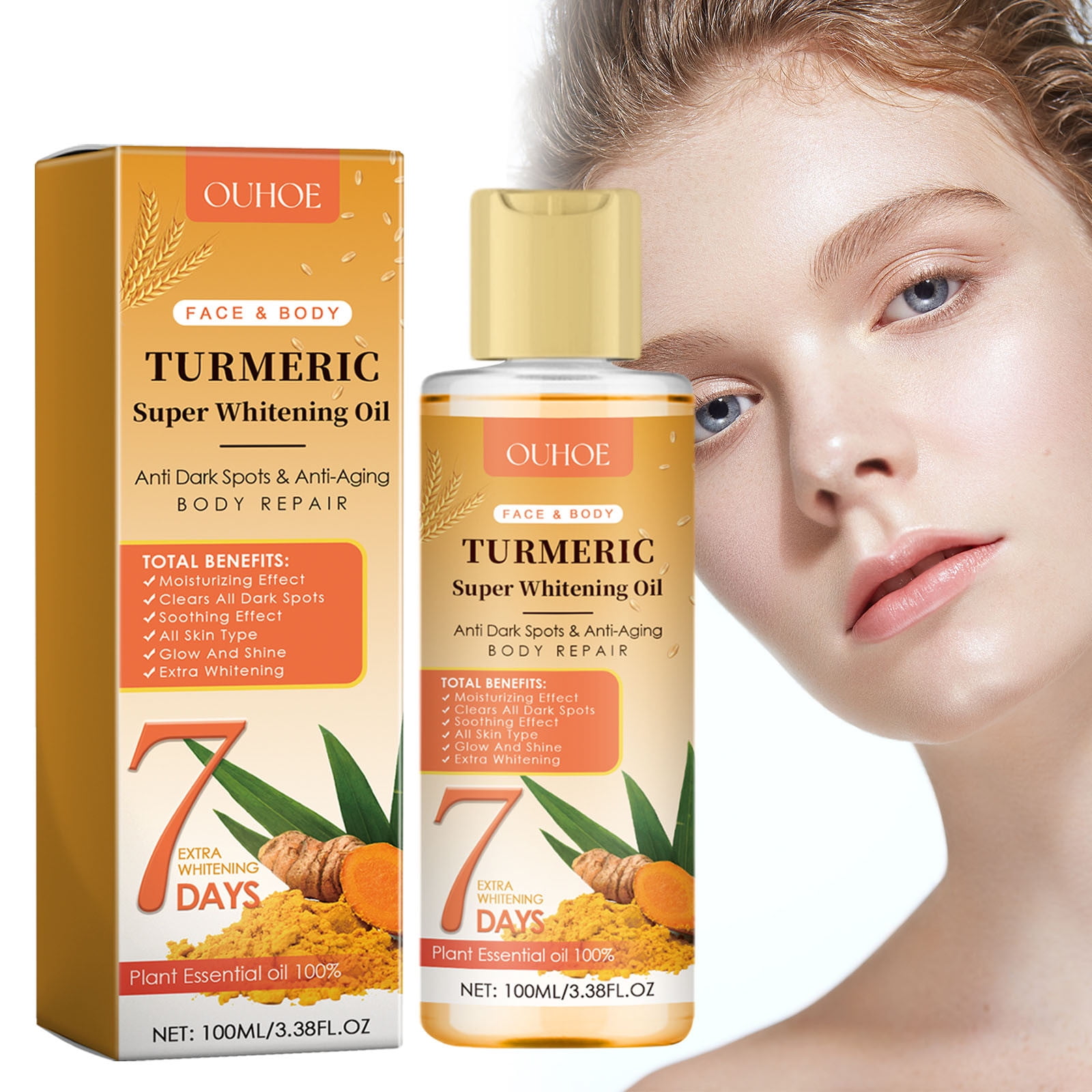 Vrorvz Turmeric Whitening Oil Moisturising,Nourishing Formula with ...