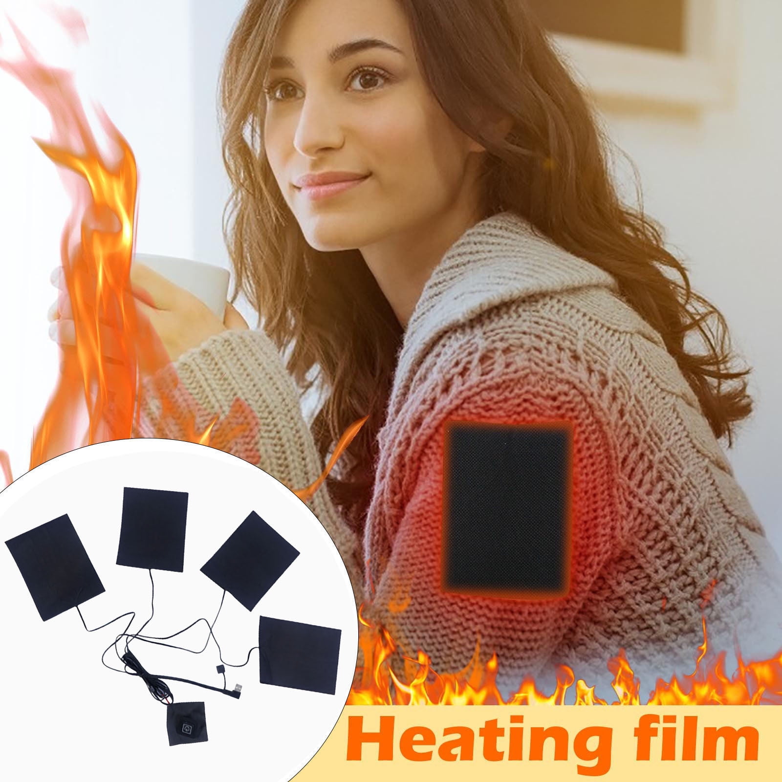 Vrorvz USB Powered Heating Film for DIY Clothing,Safe Heating Pad for Jackets and Vests,Easy ...