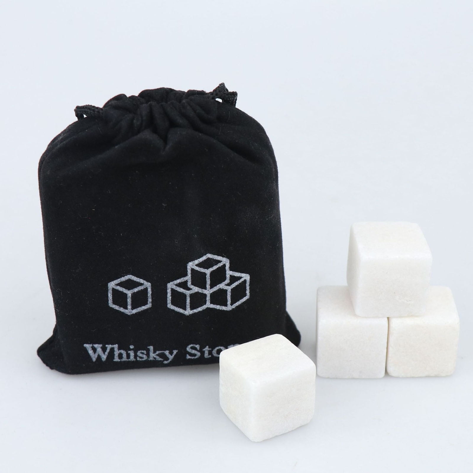 Vrorvz Unique Whiskey Stones Gift Set of 4 with Velvet Pouch for ...
