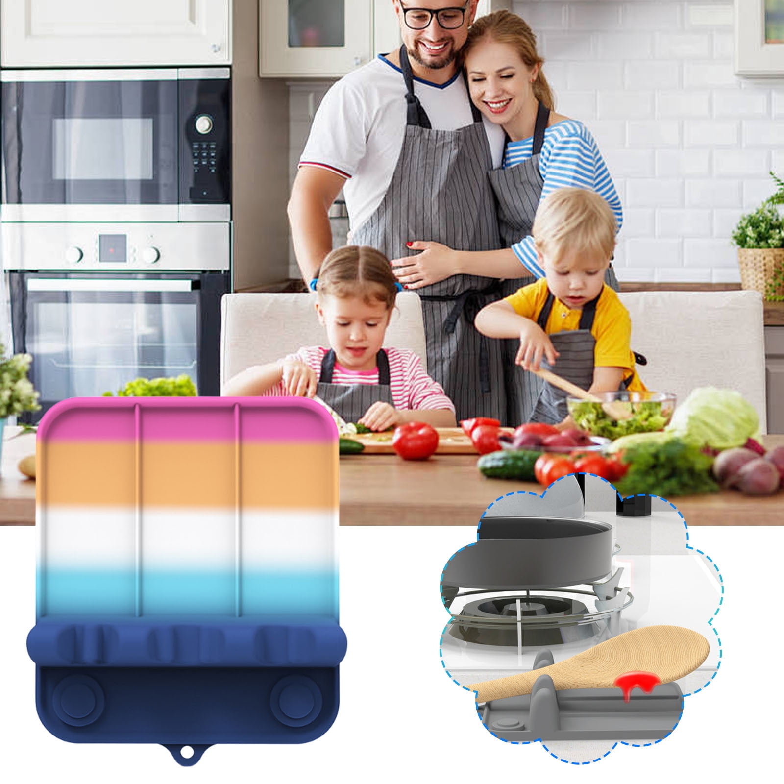 Vrorvz Versatile Kitchen Gadget: Heat Resistant Spoon and Spatula Mat ...