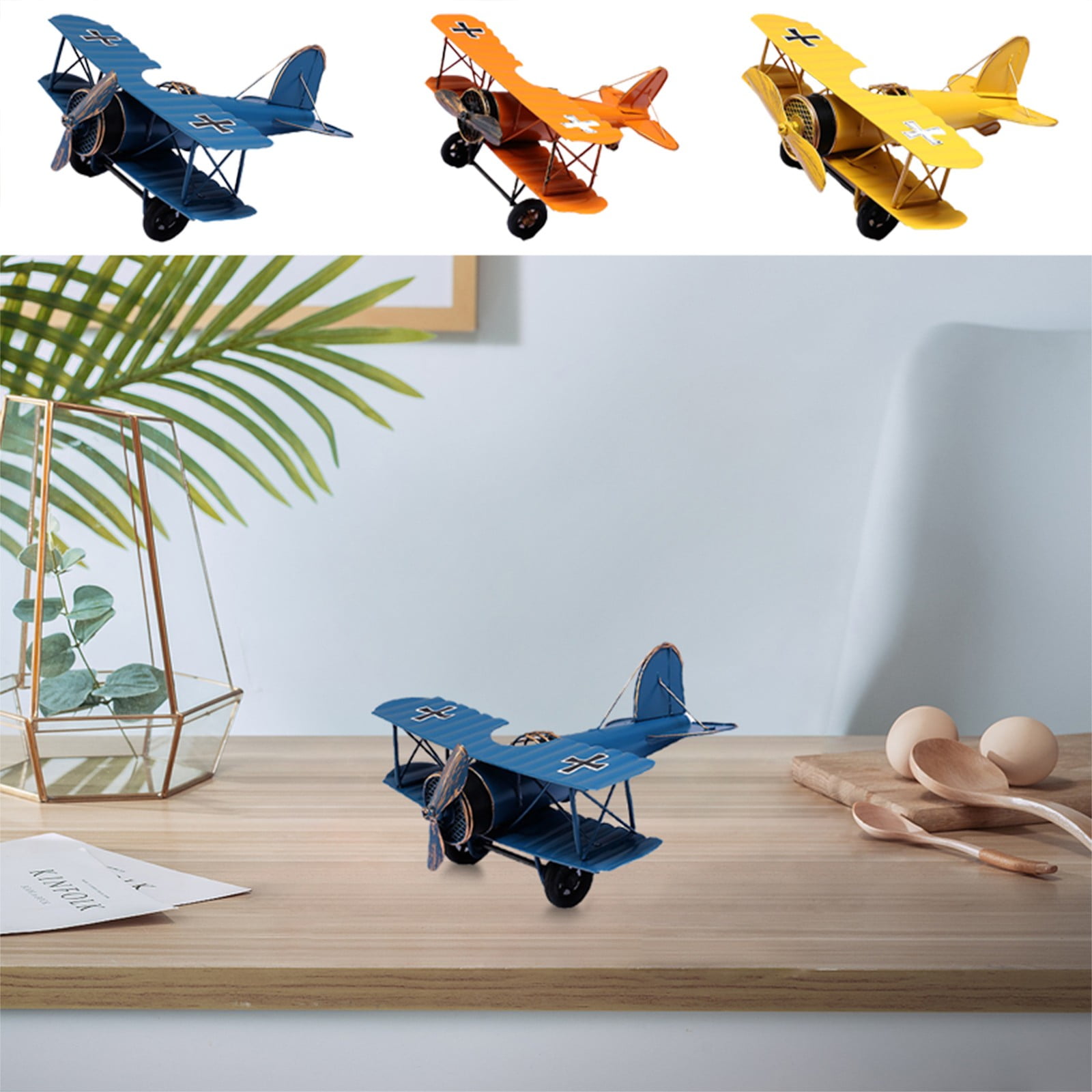 Vrorvz Vintage Metal Iron Airplane Model for Home Decor Electroplating ...