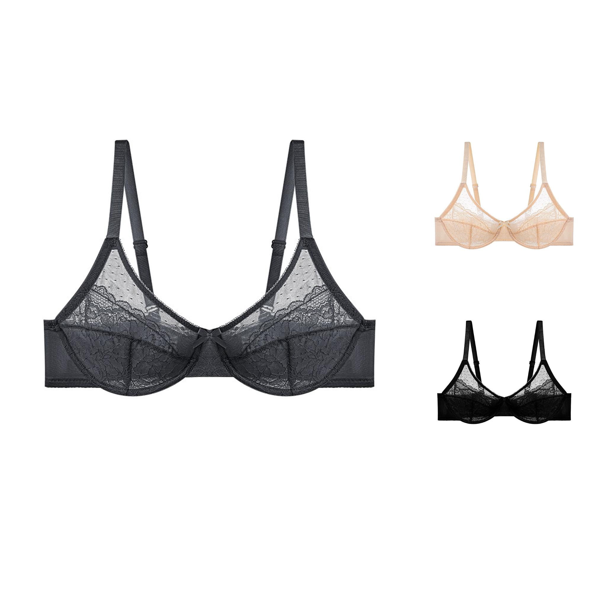 Vrotazzy Lunera Lace Bra for Women Full Coverage Push Up No Underwire ...