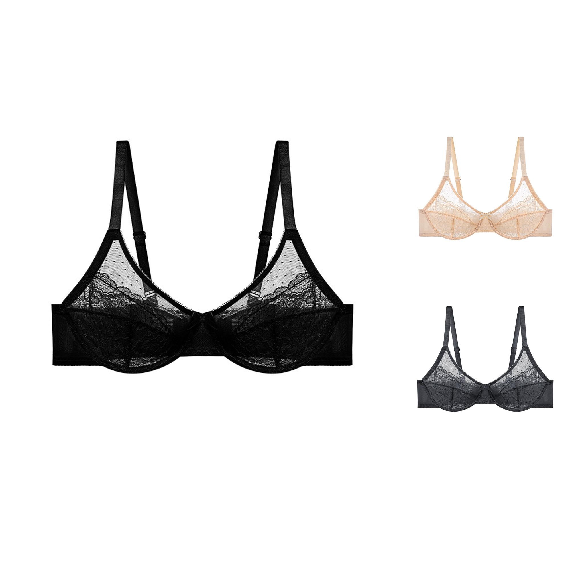 Vrotazzy Lunera Lace Bra for Women Full Coverage Push Up No Underwire ...