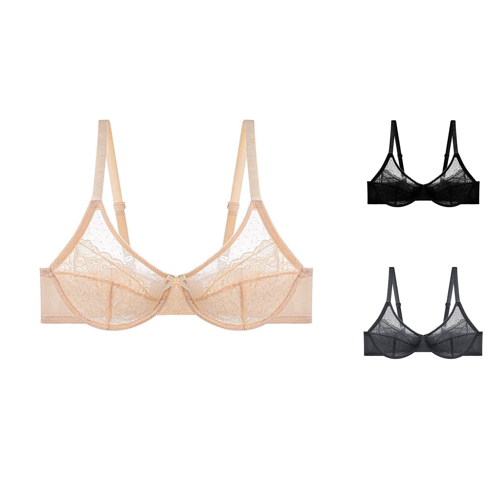 Vrotazzy Lunera Lace Bra for Women Full Coverage Push Up No Underwire ...