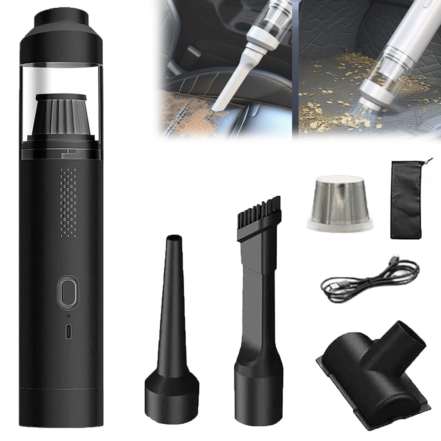 Vrsgs Car Vacuum,Cordless Car Vacuum, 4 in 1 Vacuum Cleaner for Cars ...