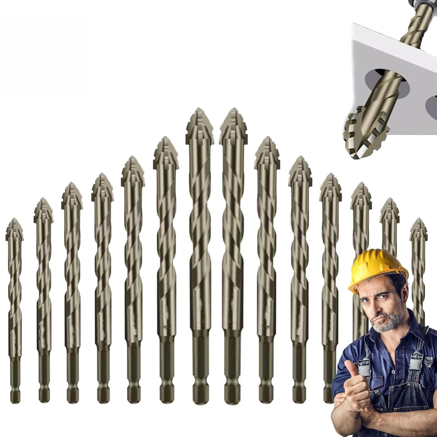 Vrsgs Drill Bits, Four Blade Serrated Eccentric Drill Bits, 4 Flute ...