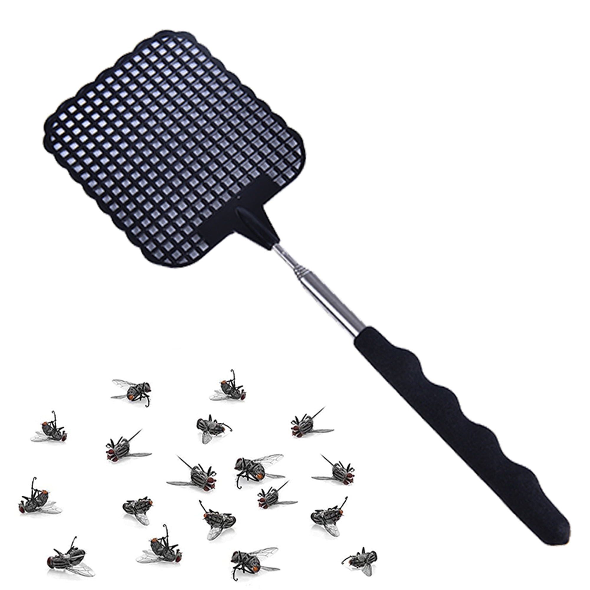 Vruelia 1-Pack Plastic Fly Swatters Heavy Duty, Long Handle Fly Swat ...