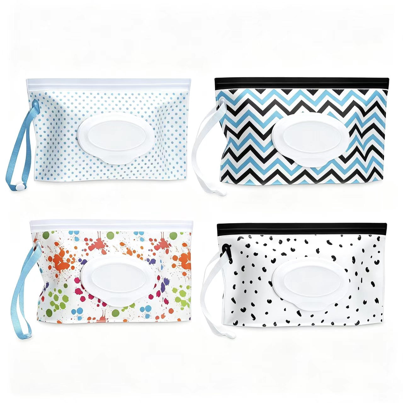 Vruelia 4Pcs Baby Wet Wipe Pouch, Portable Baby Wipes Case, Reusable ...
