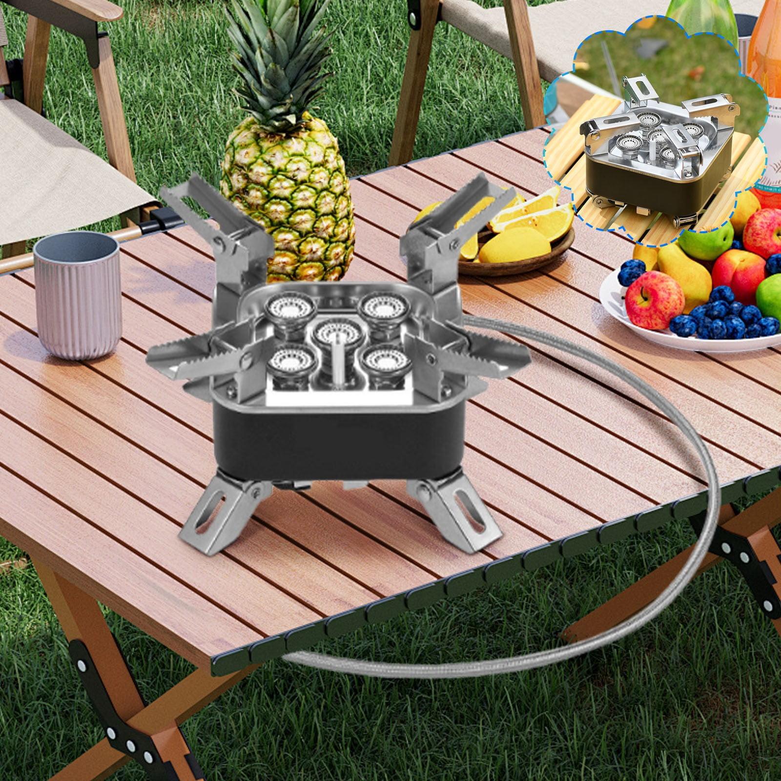 Vrvttad Fire Stove Camping Outdoor Portable Windproof Gas Stove Gas ...