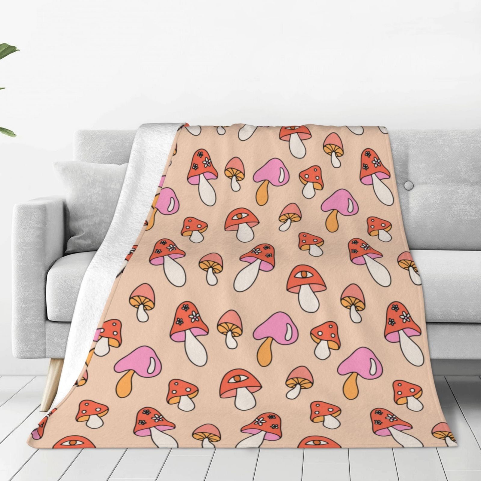 Vsdgher 70s Mushroom Ultra-Soft Micro flannel Blanket Throw Blankets ...