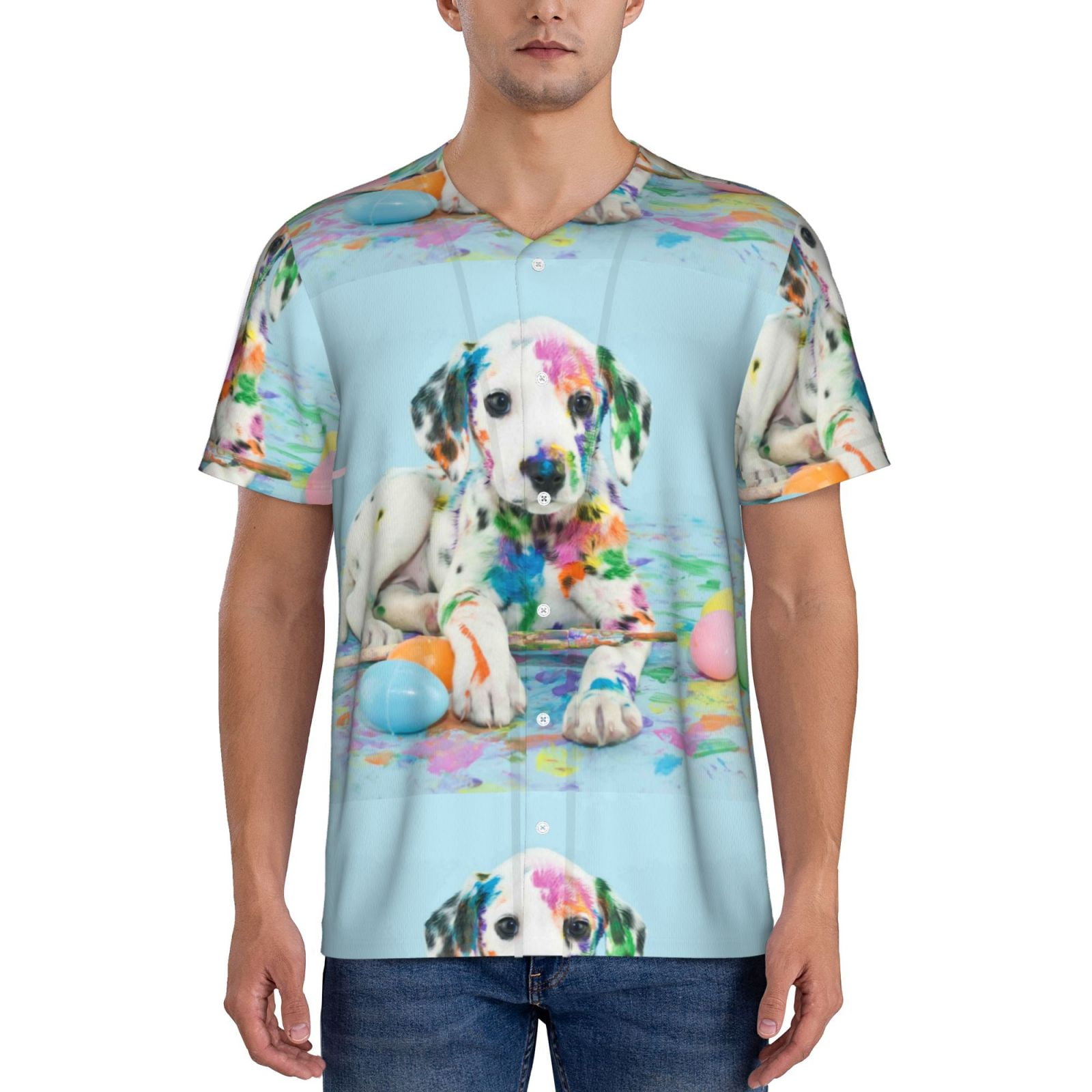 Vsdgher A Funny Little Dalmatian Puppy Mens T-Shirts Baseball Vintage ...