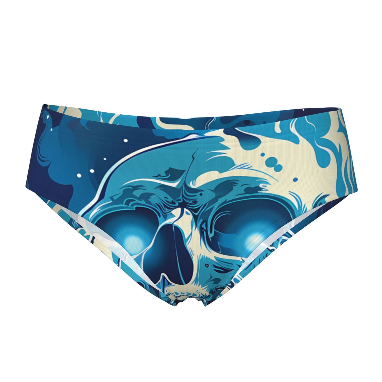 Vsdgher Abstract Blue Skull Pattern Women's Underwear Low Waisted Full ...