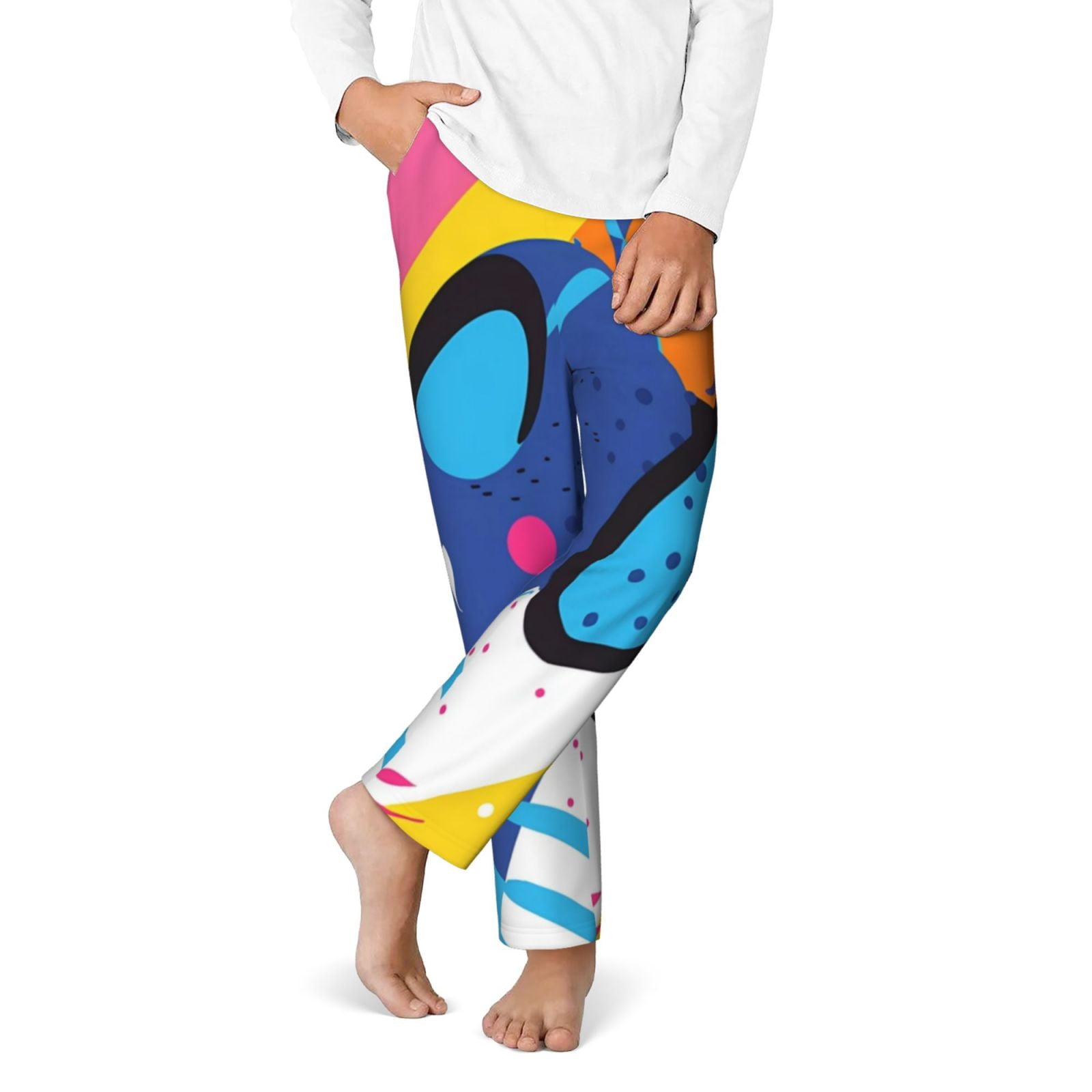 Vsdgher Abstract Color Splash Print Kids Pajama Pants,Long Sleep Plaid ...