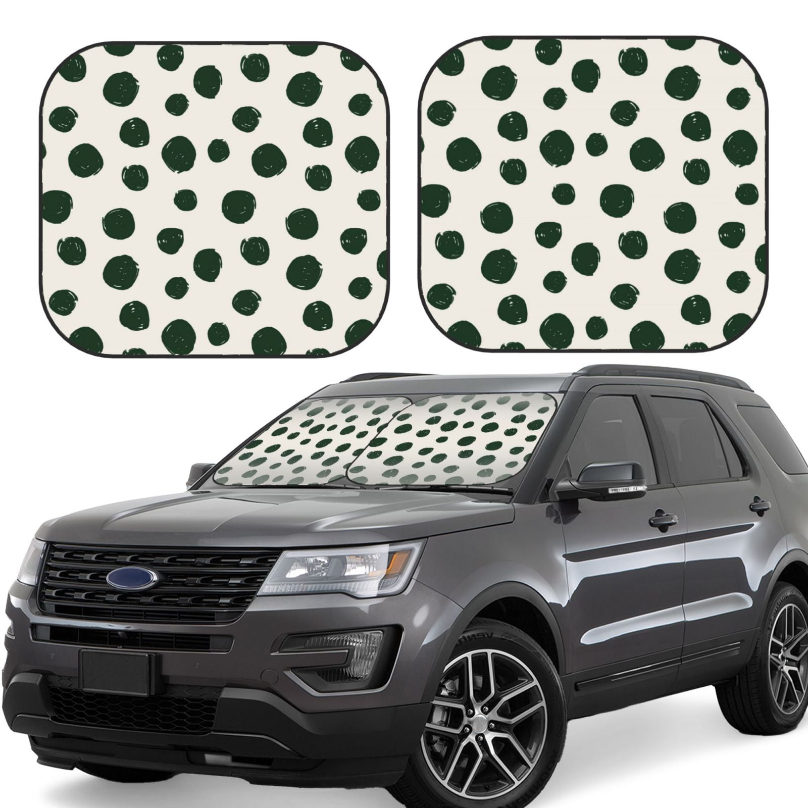Vsdgher Abstract Green Polka Dot Print Car Windshield Sun Shade ...