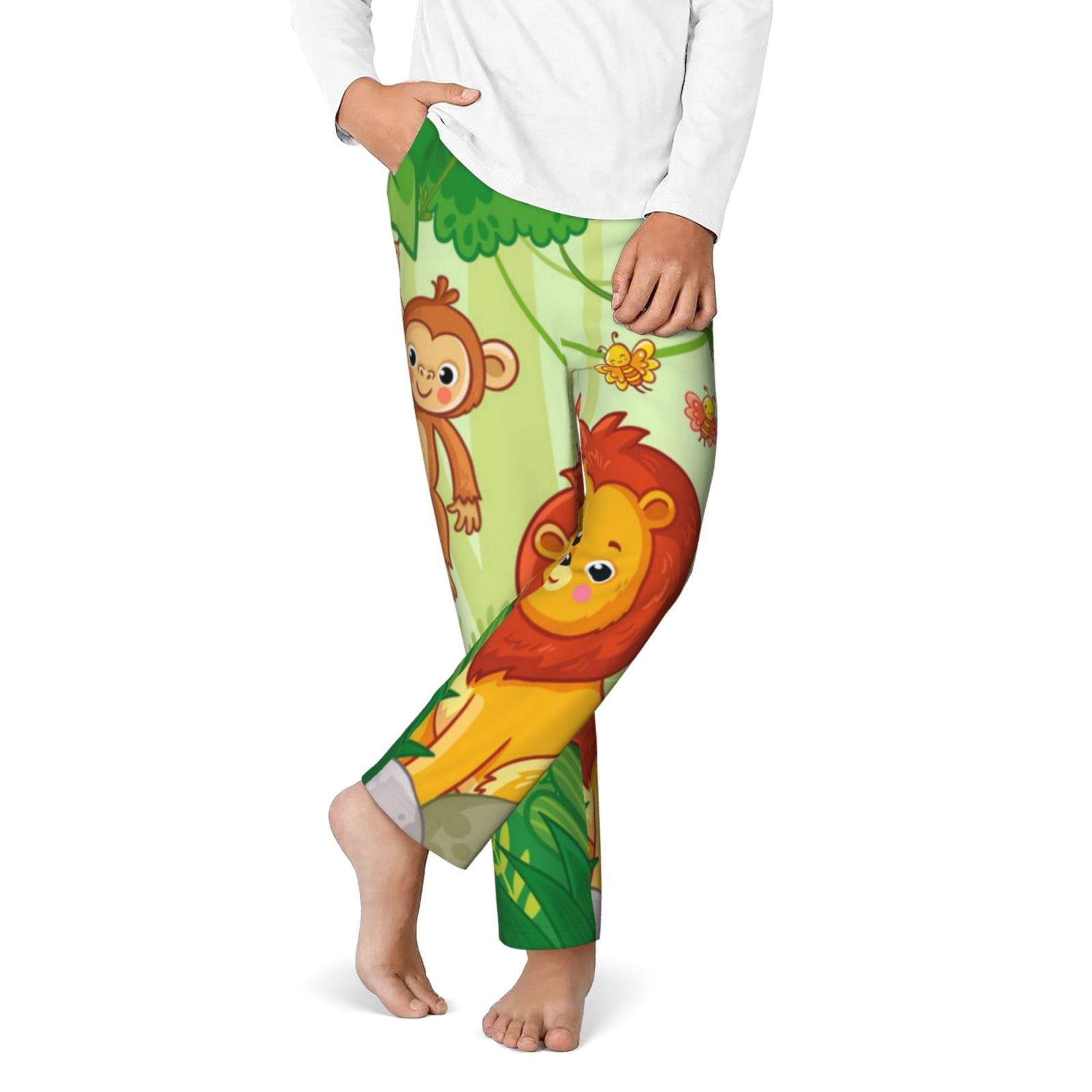 Vsdgher African Animals in the Jungle Print Kids Pajama Pants,Long ...