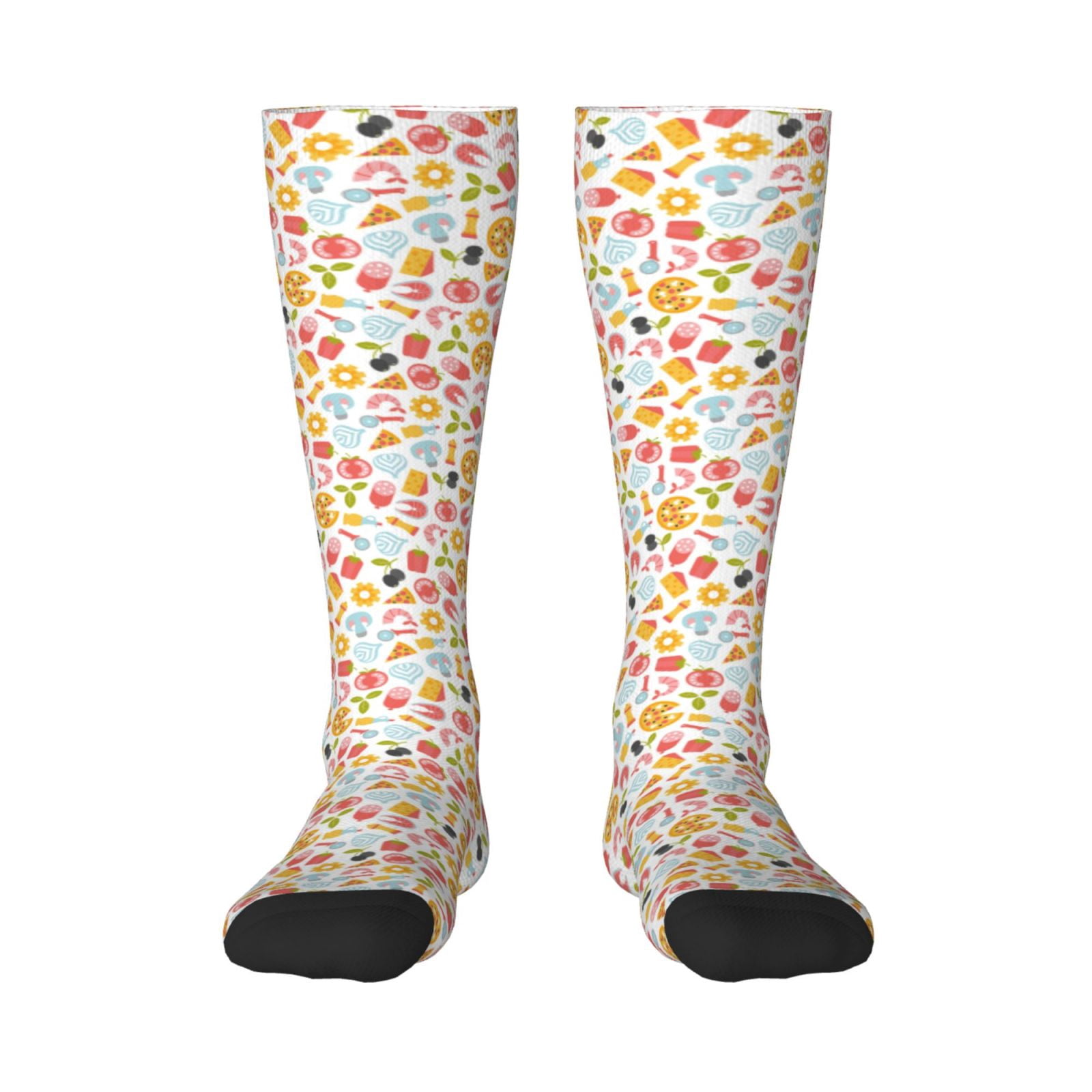 Vsdgher Afternoon Tea Print Thigh High Socks Extra Long Stretchy Sock ...