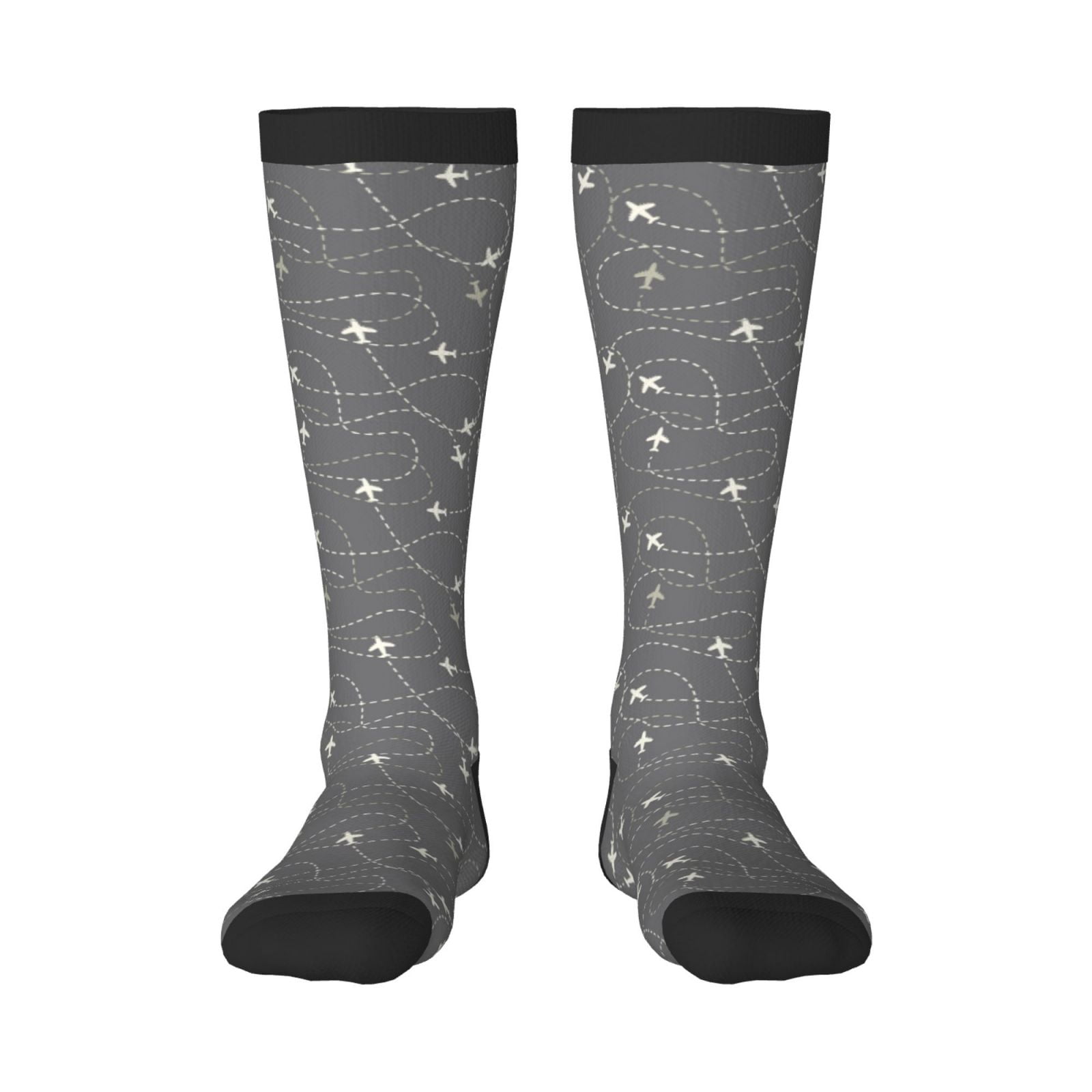 Vsdgher Airplane Routes Around The World Print Thigh High Socks Extra ...