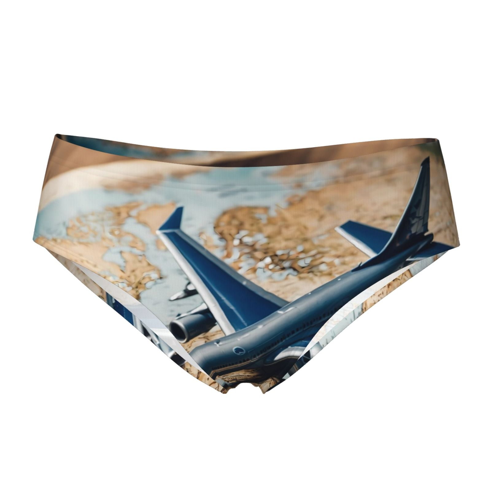 Vsdgher Airplane World Map Adventure Pattern Women's Underwear Low ...