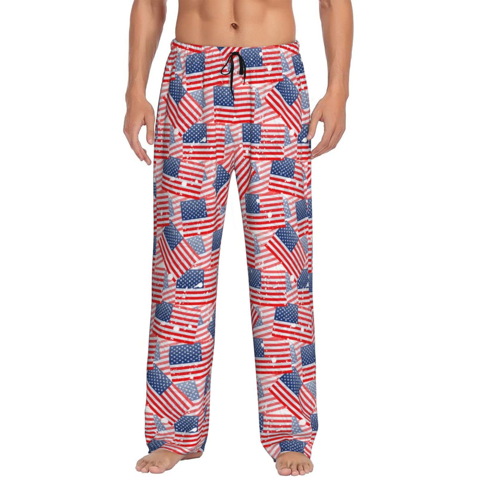 Vsdgher America Flags Print Mens Pajama Pants Sleep & Lounge Pants, PJ ...