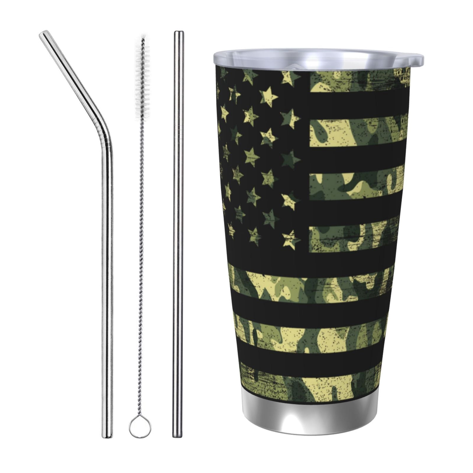 Vsdgher American Flag Camo 20 Oz Stainless Steel Vacuum Insulated ...
