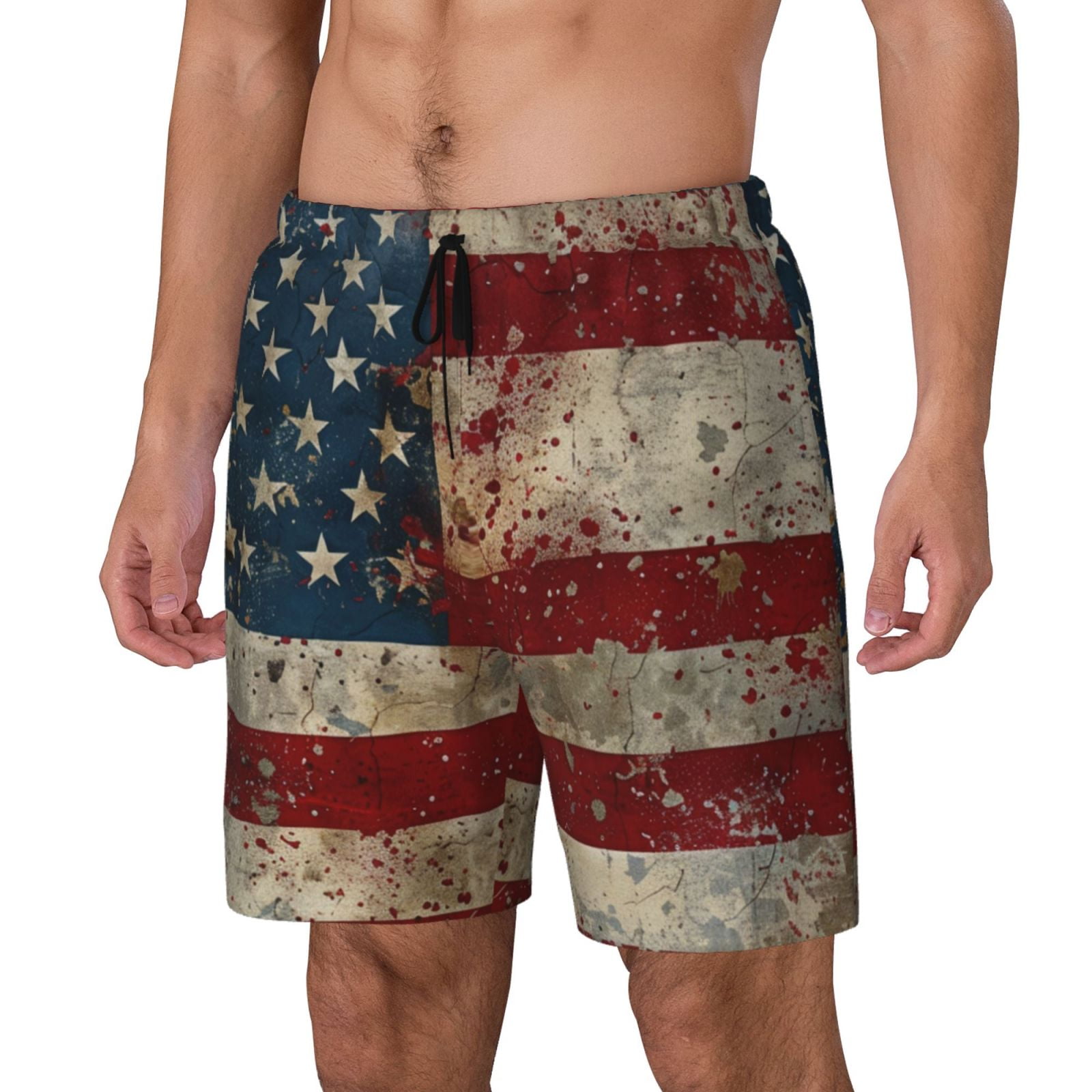 Vsdgher American Flag1 for Mens Swim Trunks with Compression Liner Swim ...