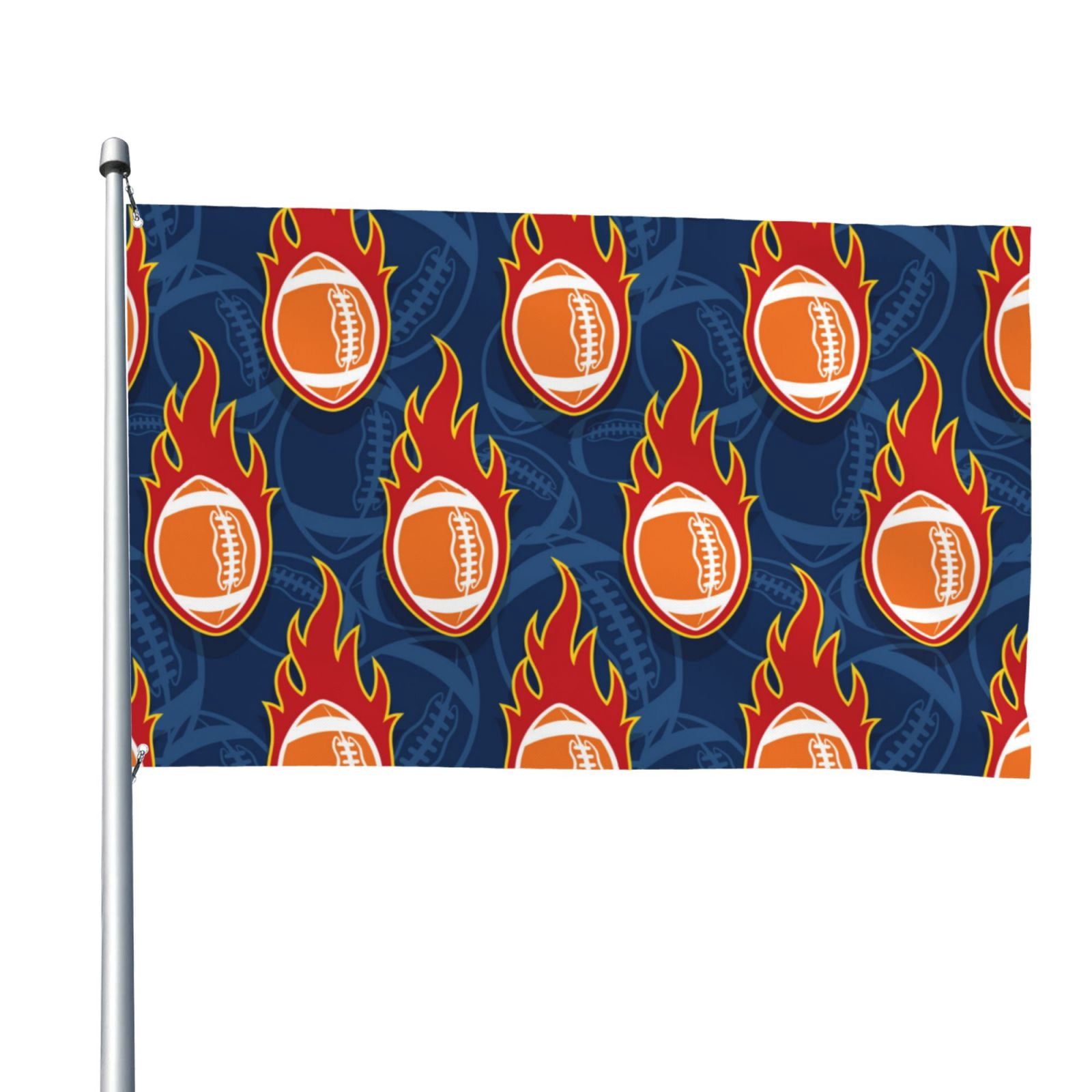 Vsdgher American Football and Fire Flames Print Outdoor Decorative Flag ...